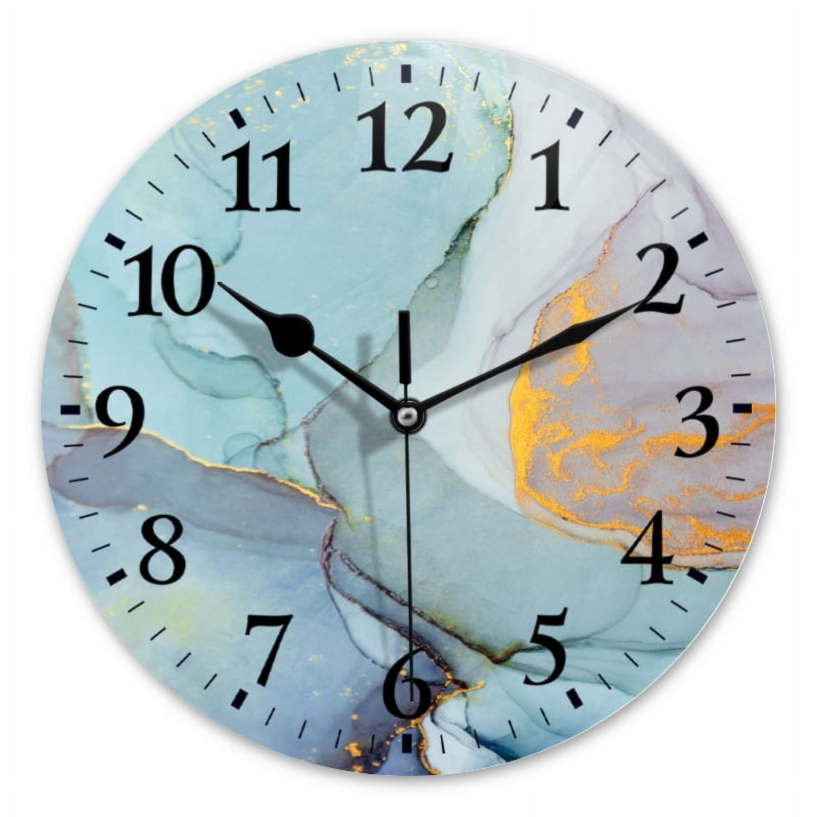 Round Analog Wall Clocks with Non-Ticking Sweep Movement,Battery ...