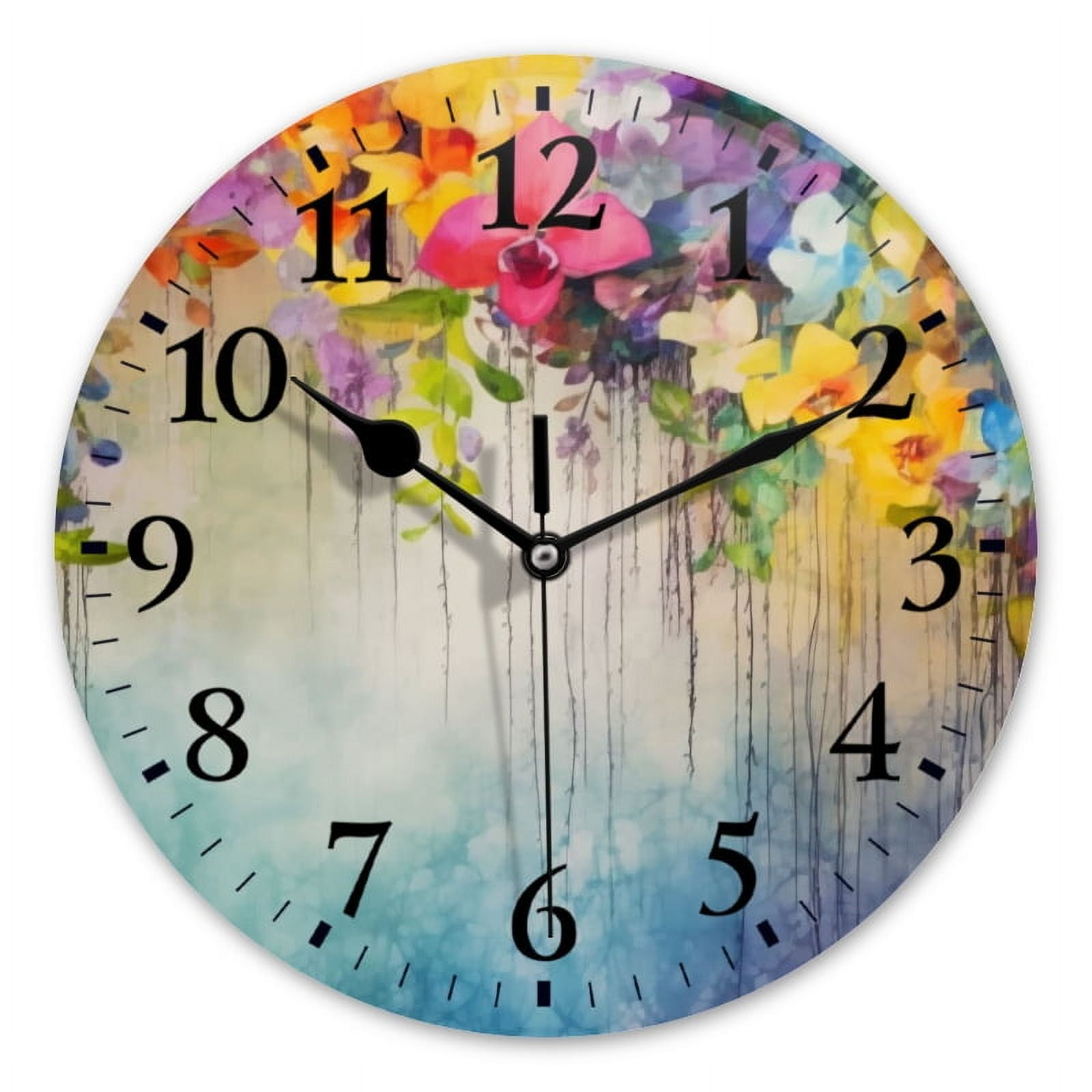 Round Analog Wall Clocks with Non-Ticking Sweep Movement,Battery ...