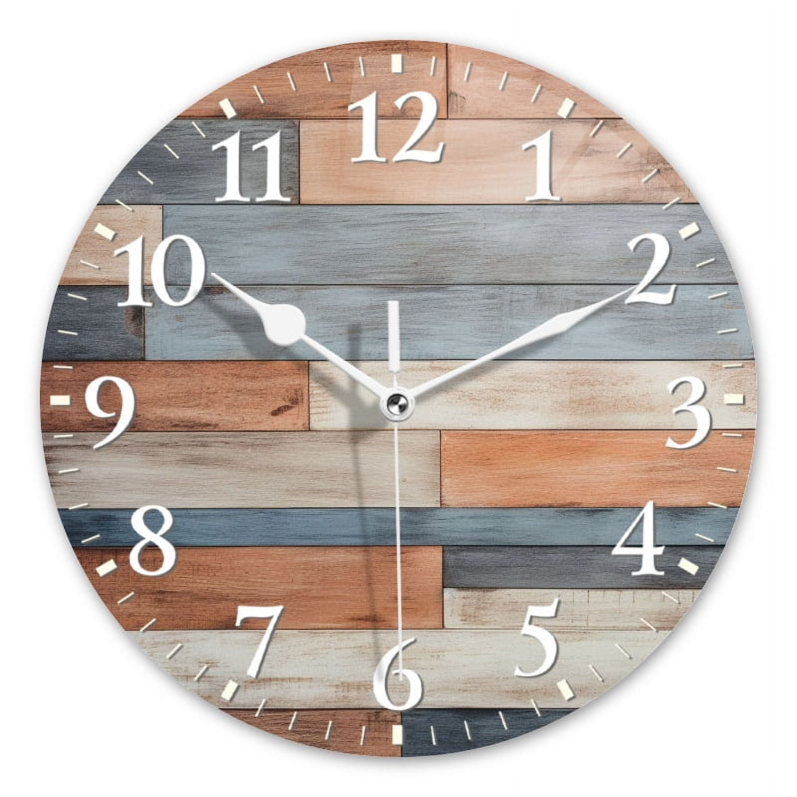 Round Analog Wall Clocks with Non-Ticking Sweep Movement,Battery ...