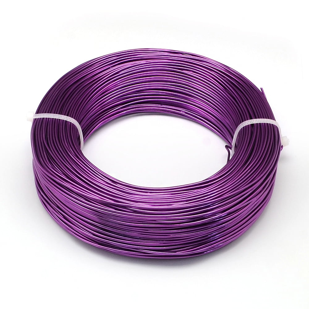 Round Anodized Aluminum Wire Bendable Metal Craft Wire for DIY Jewelry Craft Making Dark Violet ...