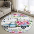 Round Area Rug 3 Ft, Spring Washable Non-Slip Circle Carpet for Living ...