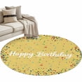 Round Area Rug 3ft Happy Birthday Floor Carpets Indoor Floor Area Mat ...