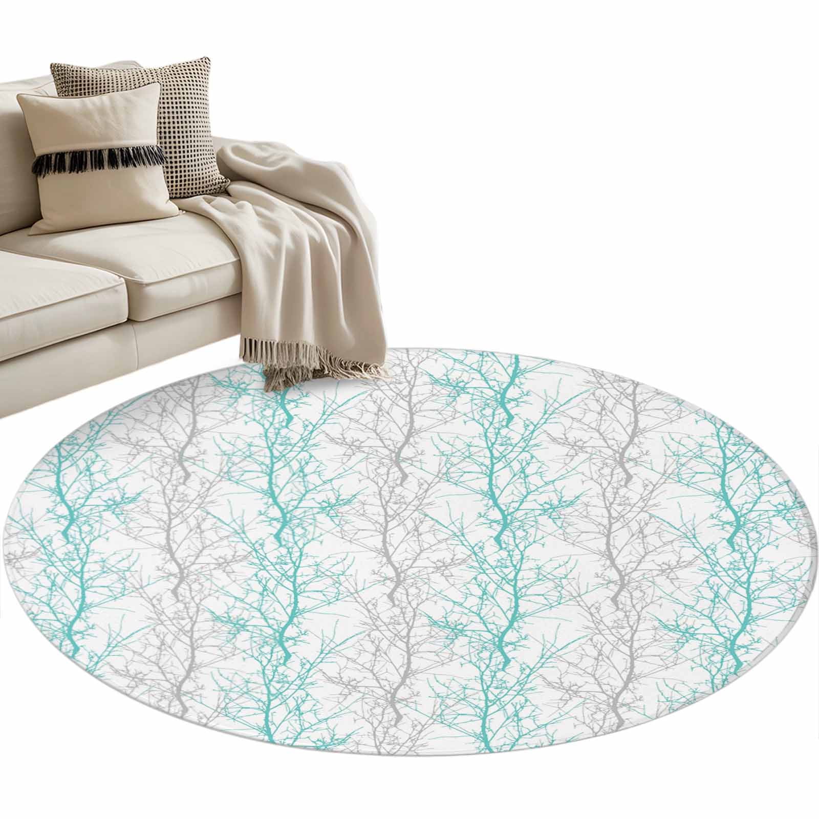Round Area Rug 3ft Tree Branch Floor Carpets Indoor Floor Area Mat ...