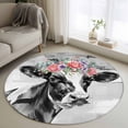 Round Area Rug 4 Ft, Farm Cow Washable Non-Slip Circle Carpet for ...