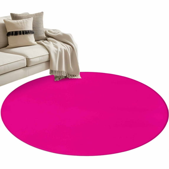 Round Area Rug 4ft Rosy Pink Floor Carpets Indoor Floor Area Mat Stain ...