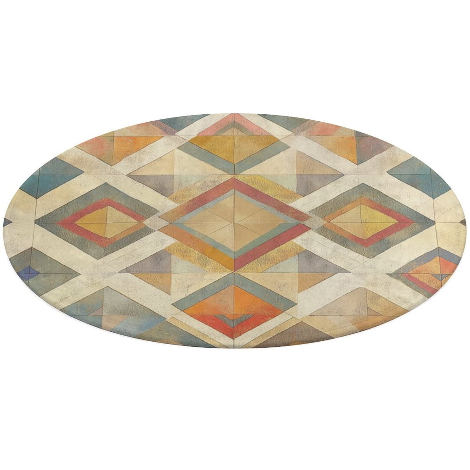 Round Area Rug Bohemian Color Indoor Floor Area Mat Stain-Proof Mat Non ...
