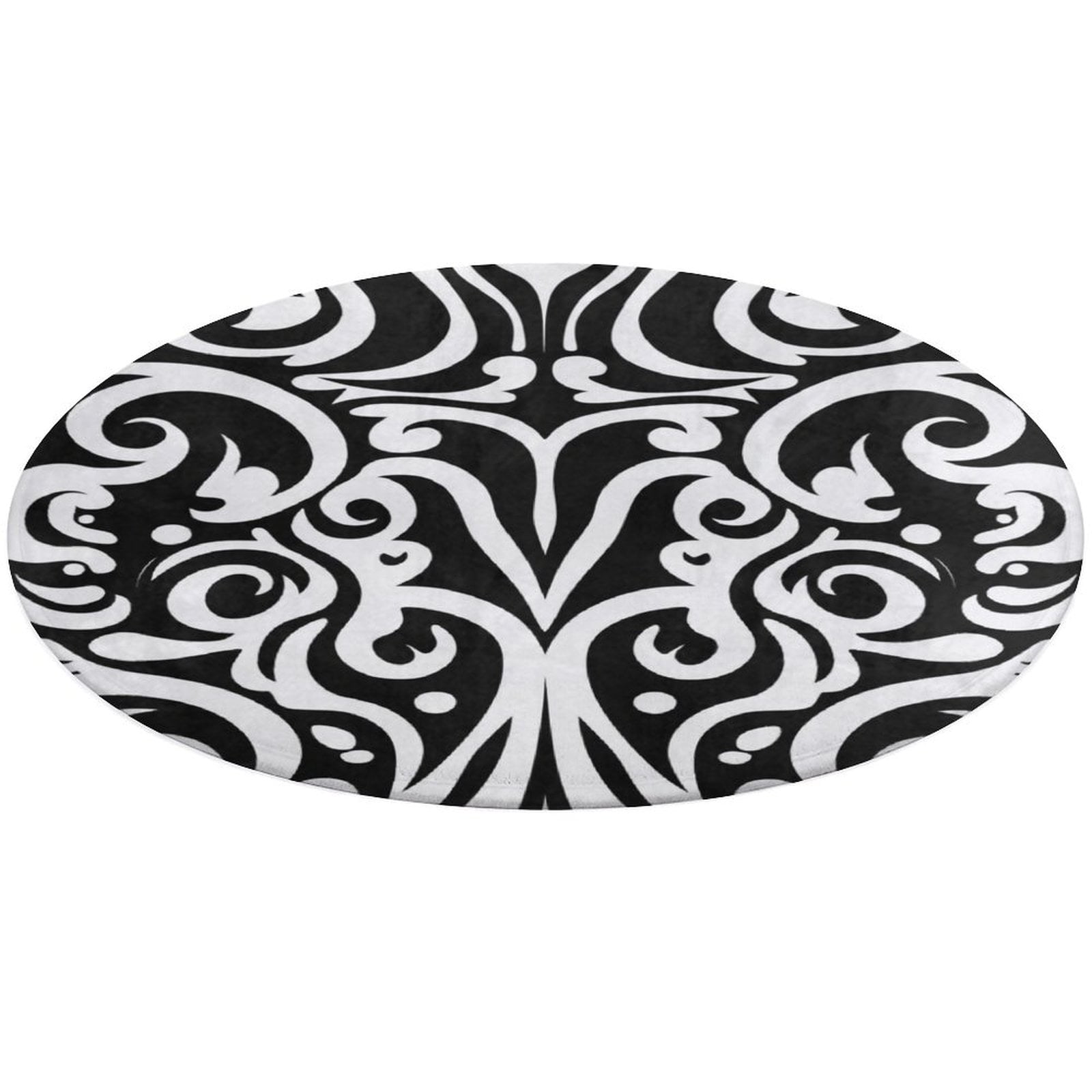 Round Area Rug Bohemian Pattern Indoor Floor Area Mat Stain-Proof Mat ...