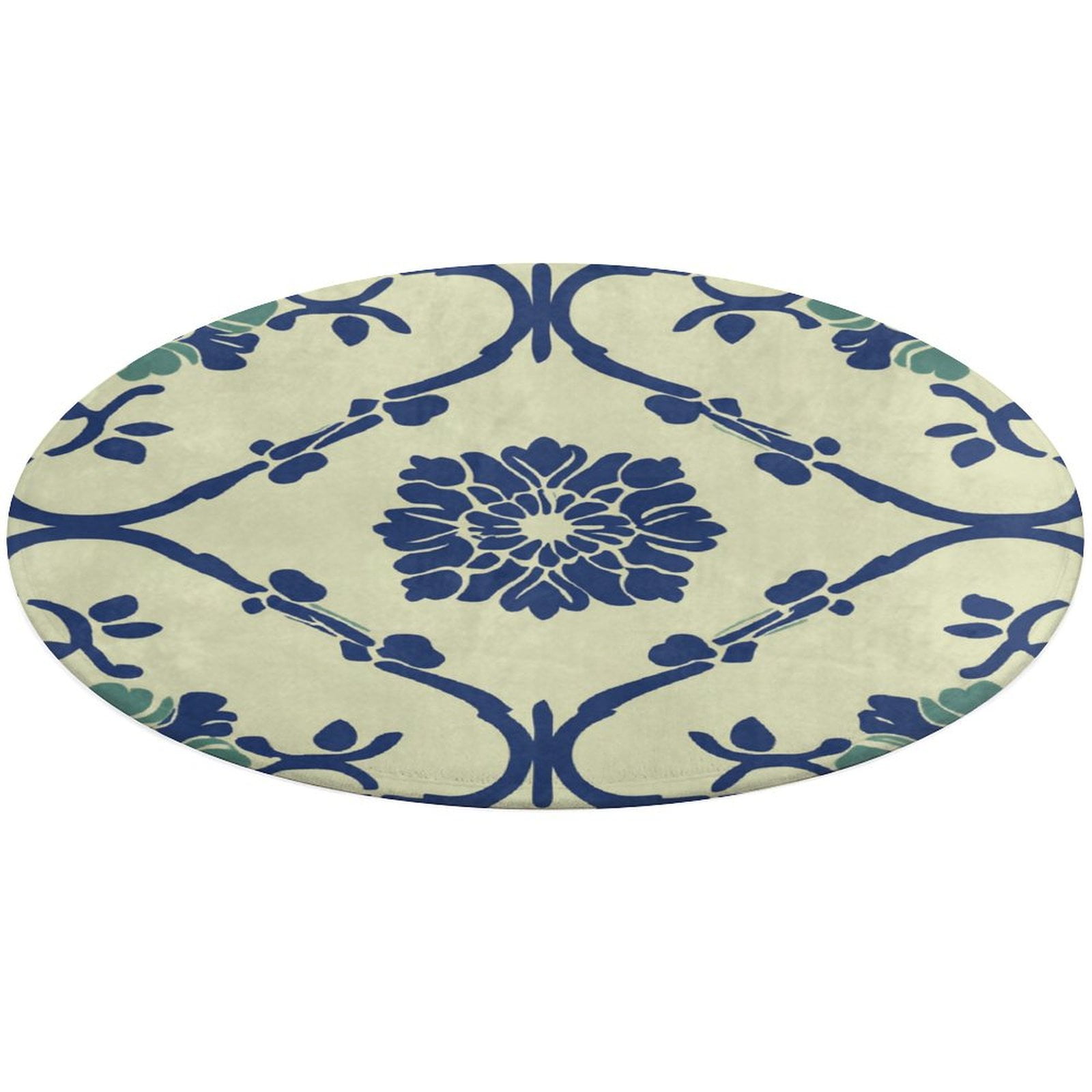 Round Area Rug Bohemian Pattern Indoor Floor Area Mat Stain-Proof Mat ...