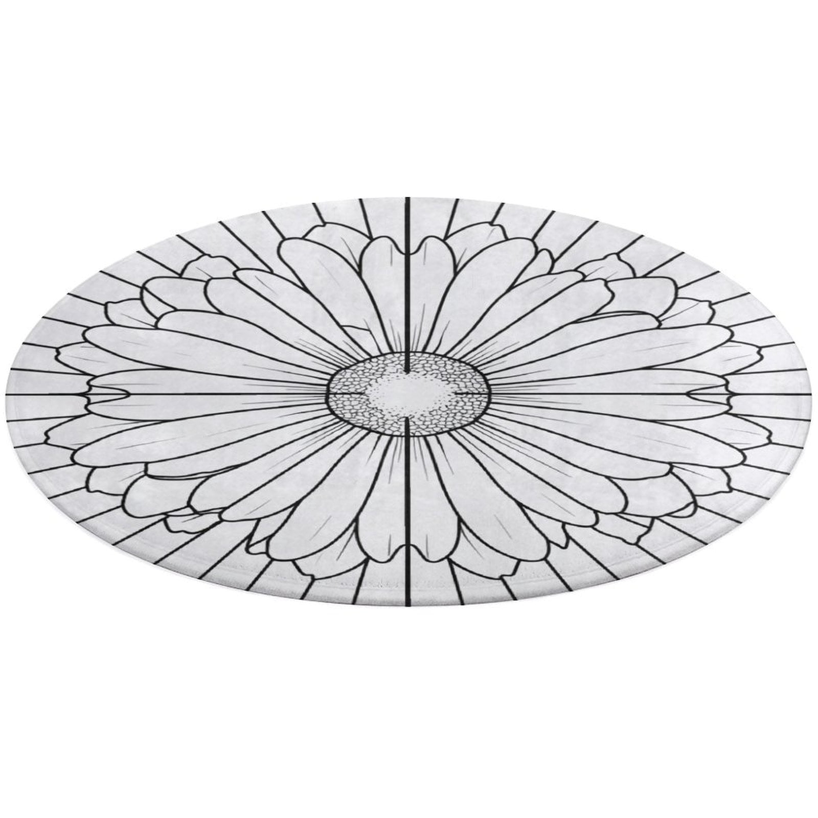 Round Area Rug Circular Floral Geometric Design Indoor Floor Area Mat ...