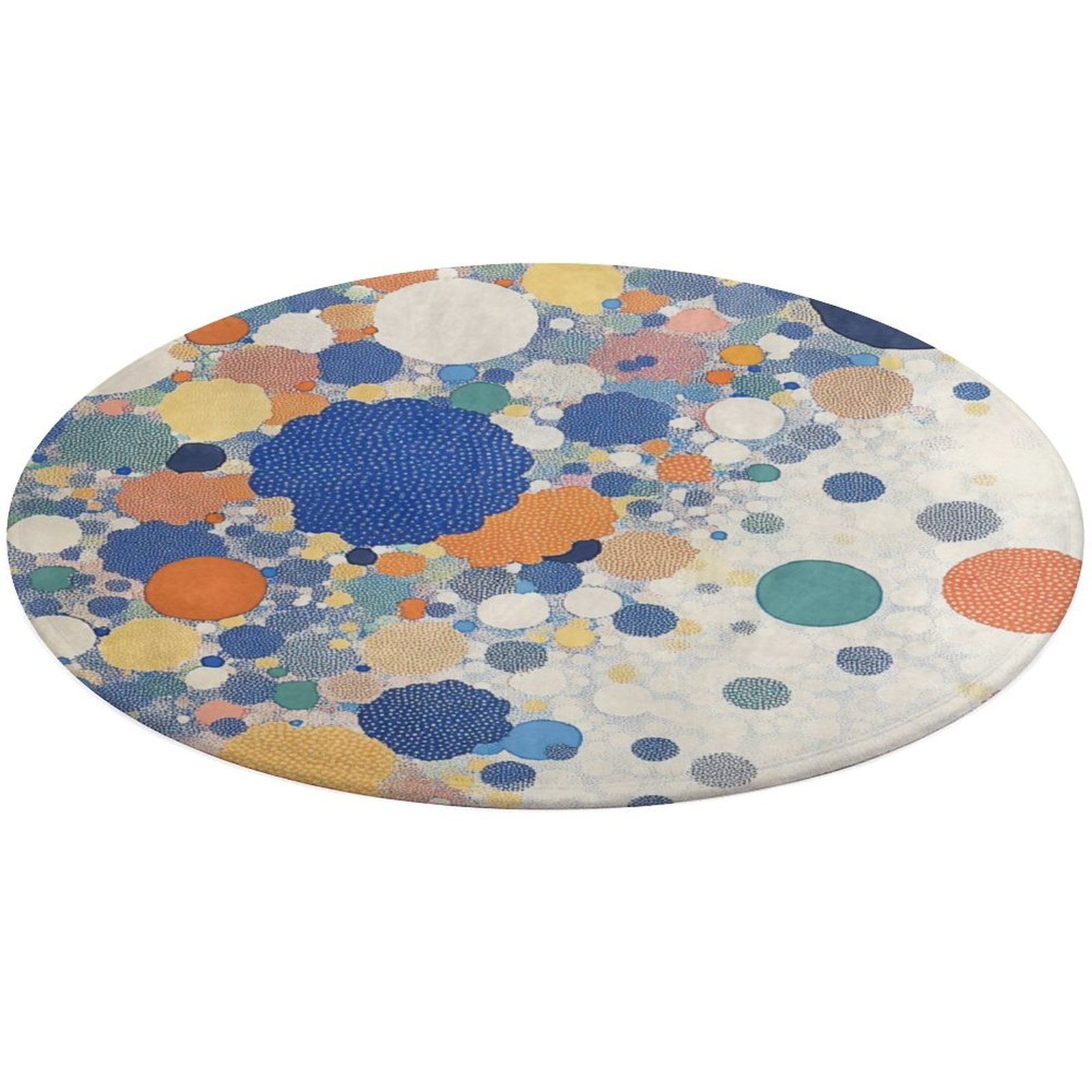 Round Area Rug Color Wave Point Geometry Indoor Floor Area Mat Stain ...