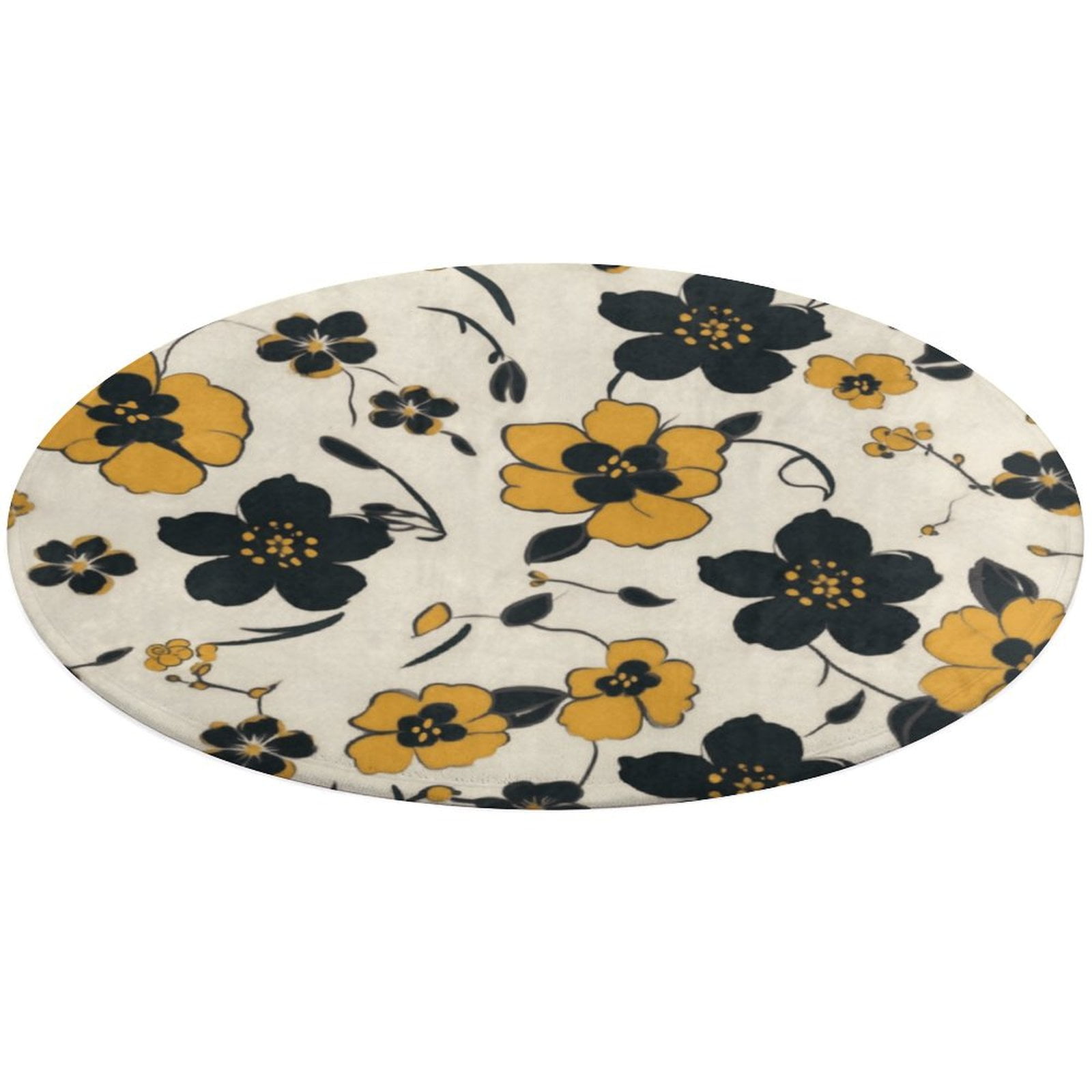 Round Area Rug Colorful Floral Bohemia Indoor Floor Area Mat Stain ...