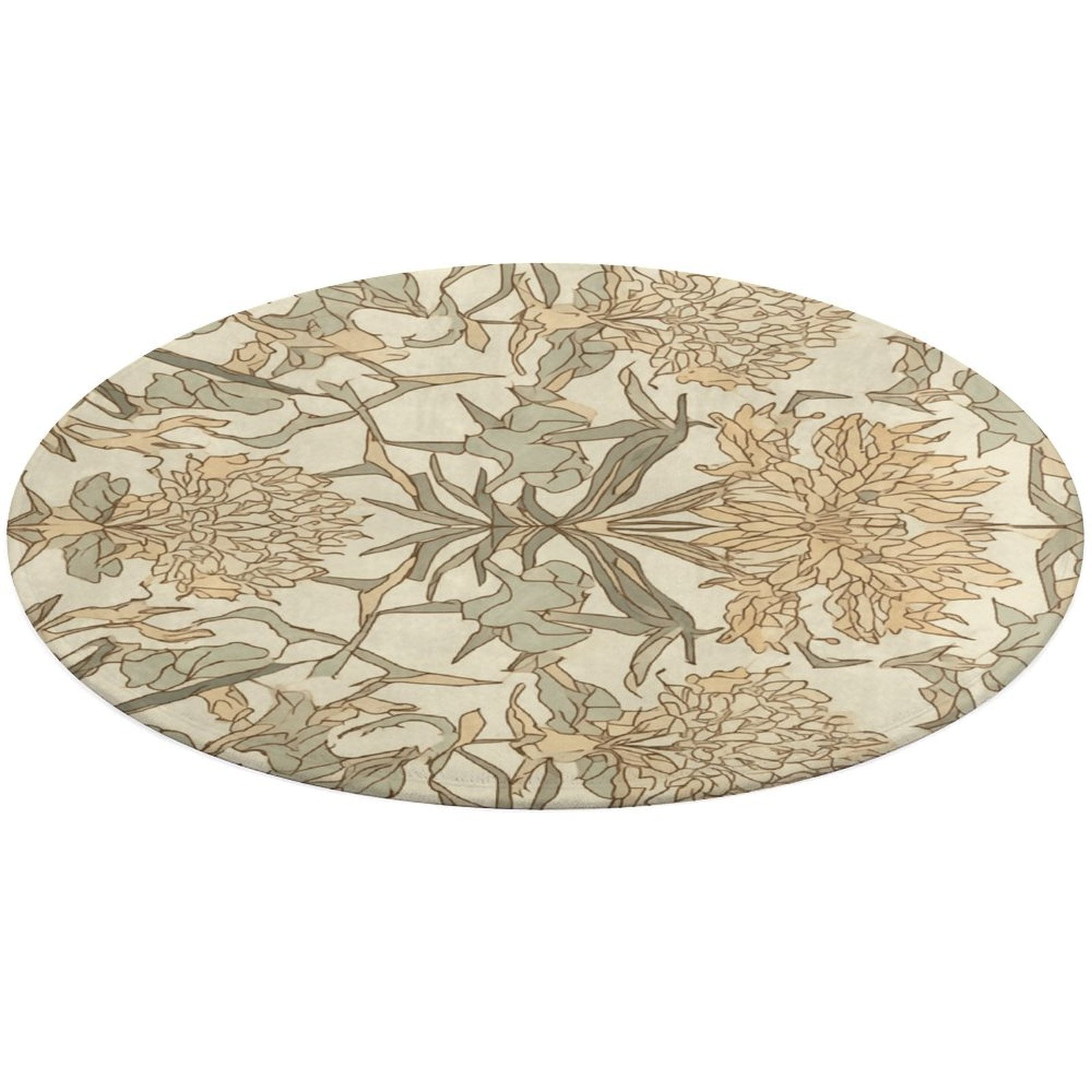 Round Area Rug Colorful Floral Bohemia Indoor Floor Area Mat Stain ...