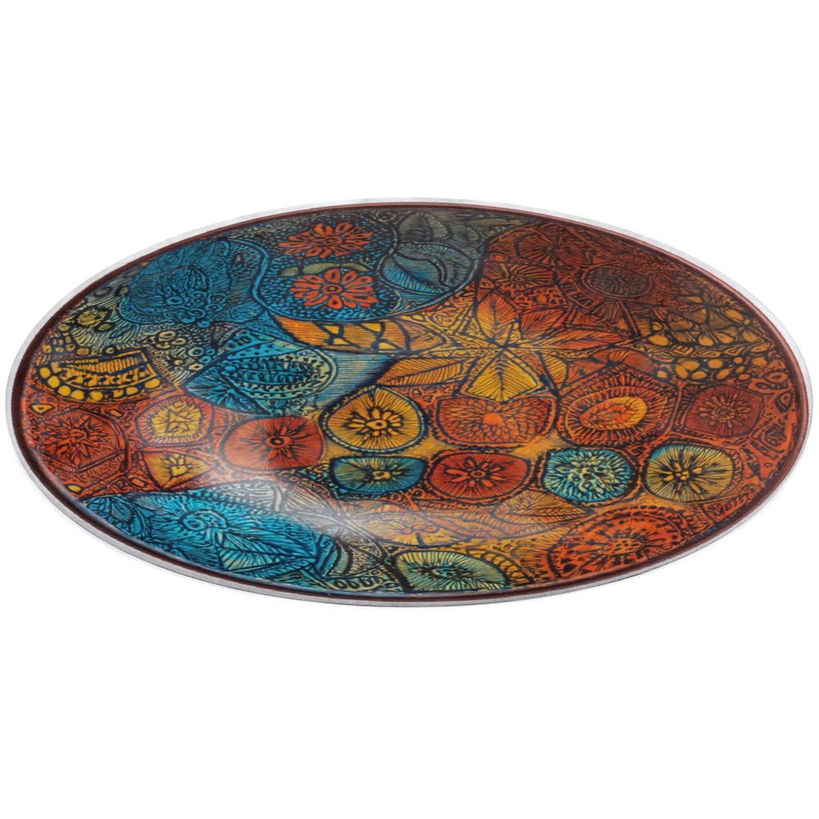 Round Area Rug Colorful Handpainted Ceramic Bowl Indoor Floor Area Mat ...