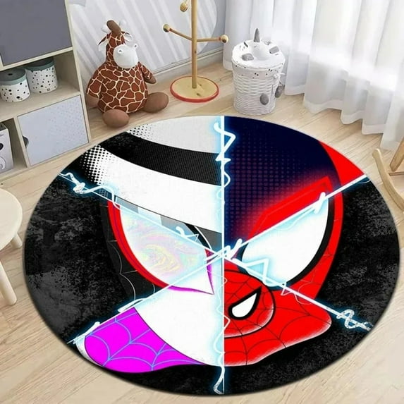 Round Area Rug Colorful Spider Man Cartoon Carpet Modern 3D Art ...