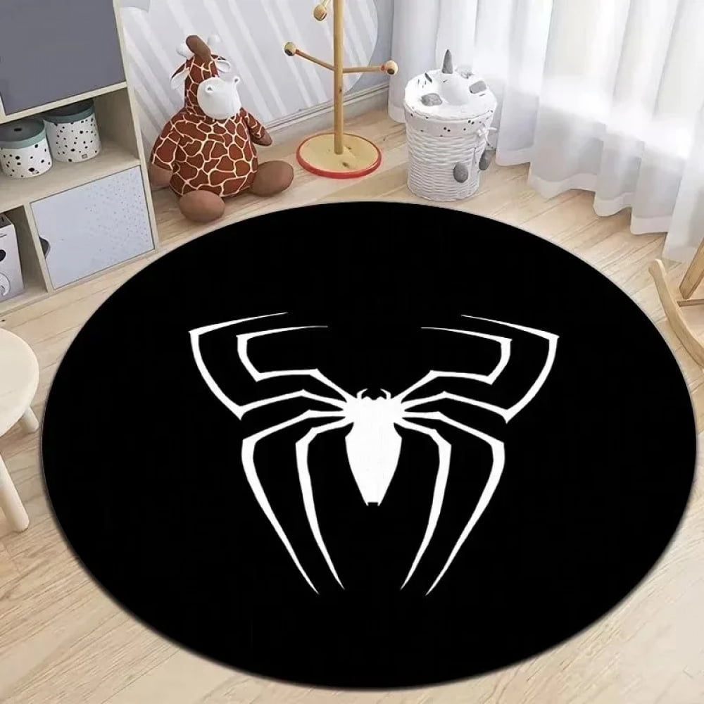 Round Area Rug Colorful Spider Cartoon Carpet Modern 3D Art Aesthetic ...