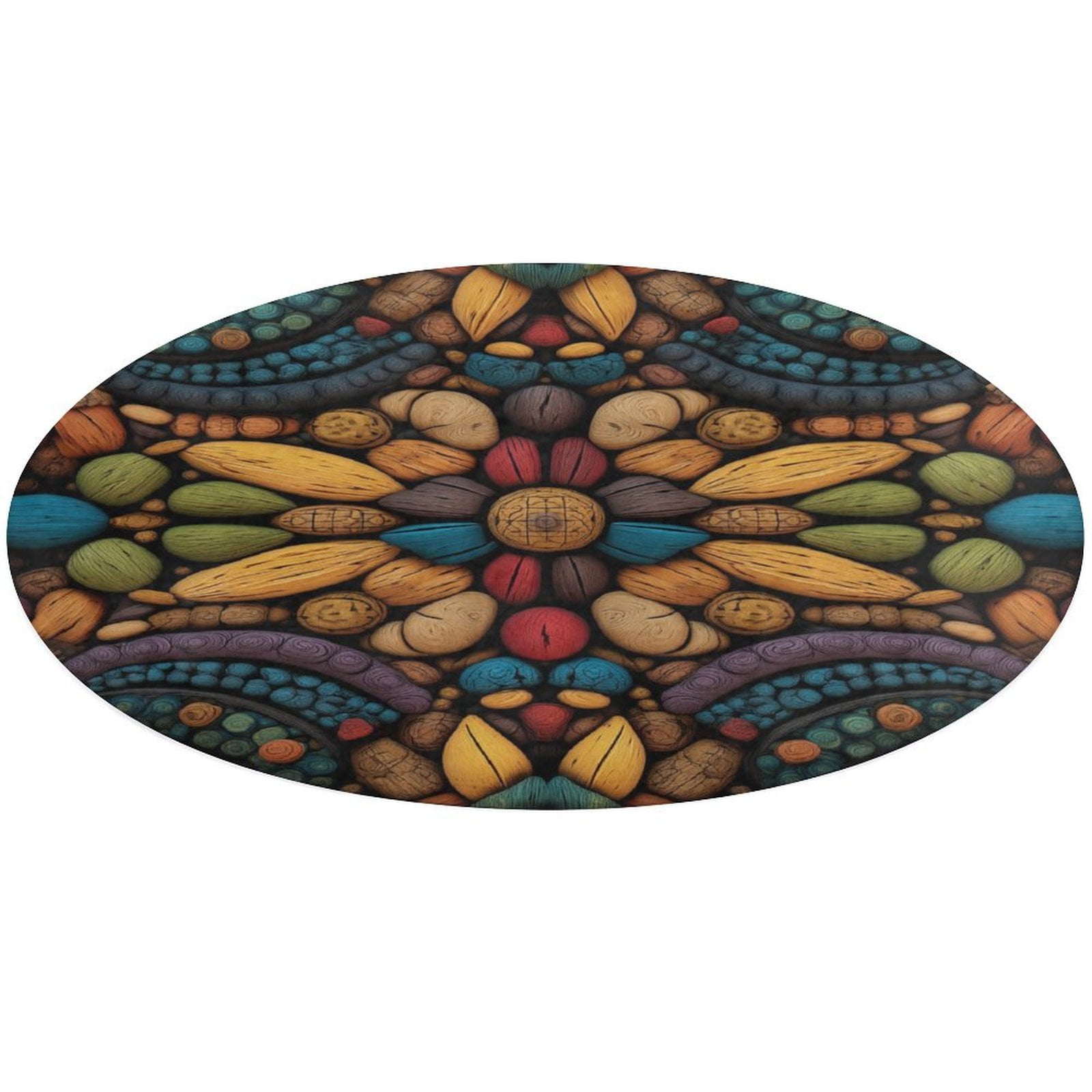 Round Area Rug Colorful Stone Floral Seamless Pattern Indoor Floor Area ...
