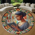 Round Area Rug, Educated Woman Non-Slip Floor Mat, Soft Washable Carpet ...