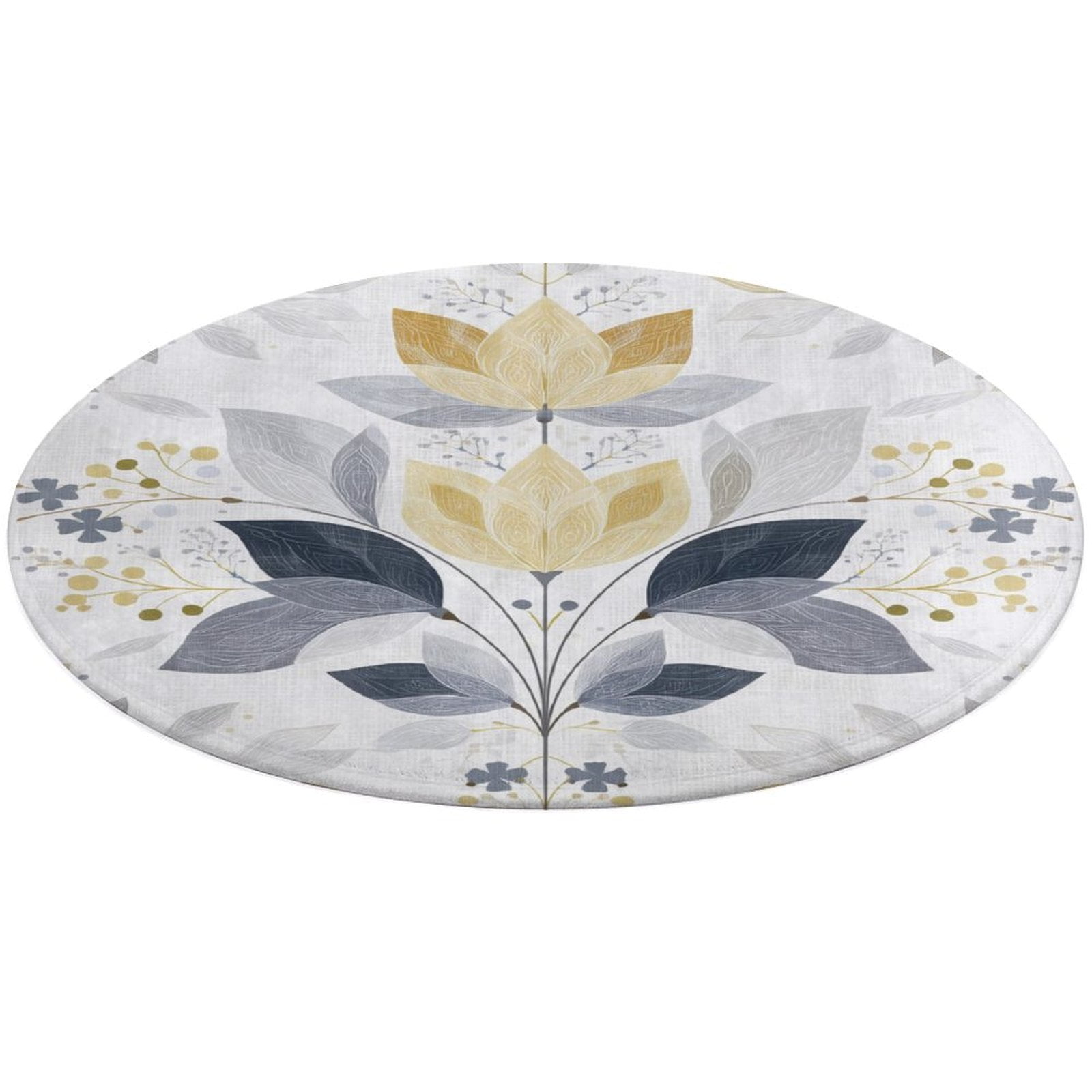 Round Area Rug Elegant Floral Pattern Soft Hues Design Indoor Floor ...
