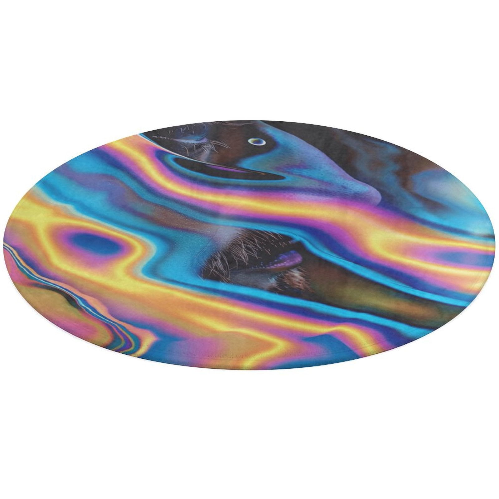 Round Area Rug Glitter Marble Indoor Floor Area Mat Stain-Proof Mat Non ...