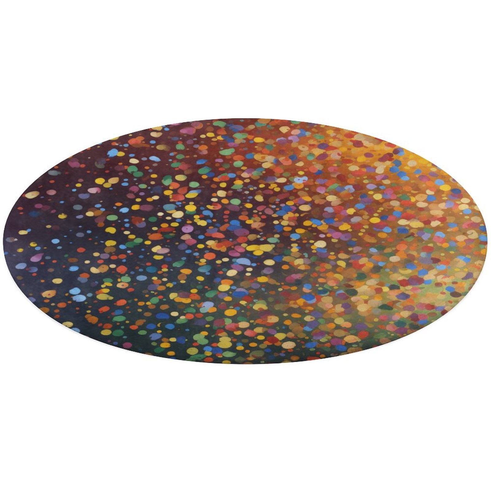 Round Area Rug Ink Texture Watercolor Indoor Floor Area Mat Stain-Proof ...