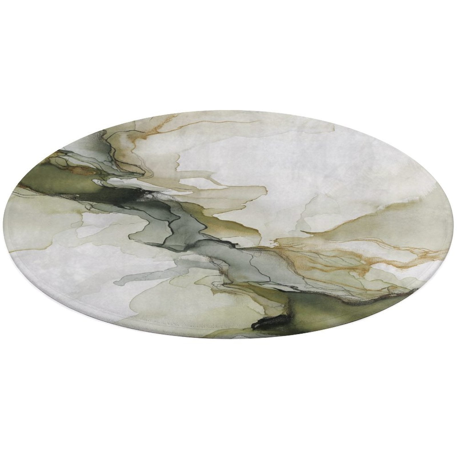 Round Area Rug Marble Texture Indoor Floor Area Mat Stain-Proof Mat Non ...