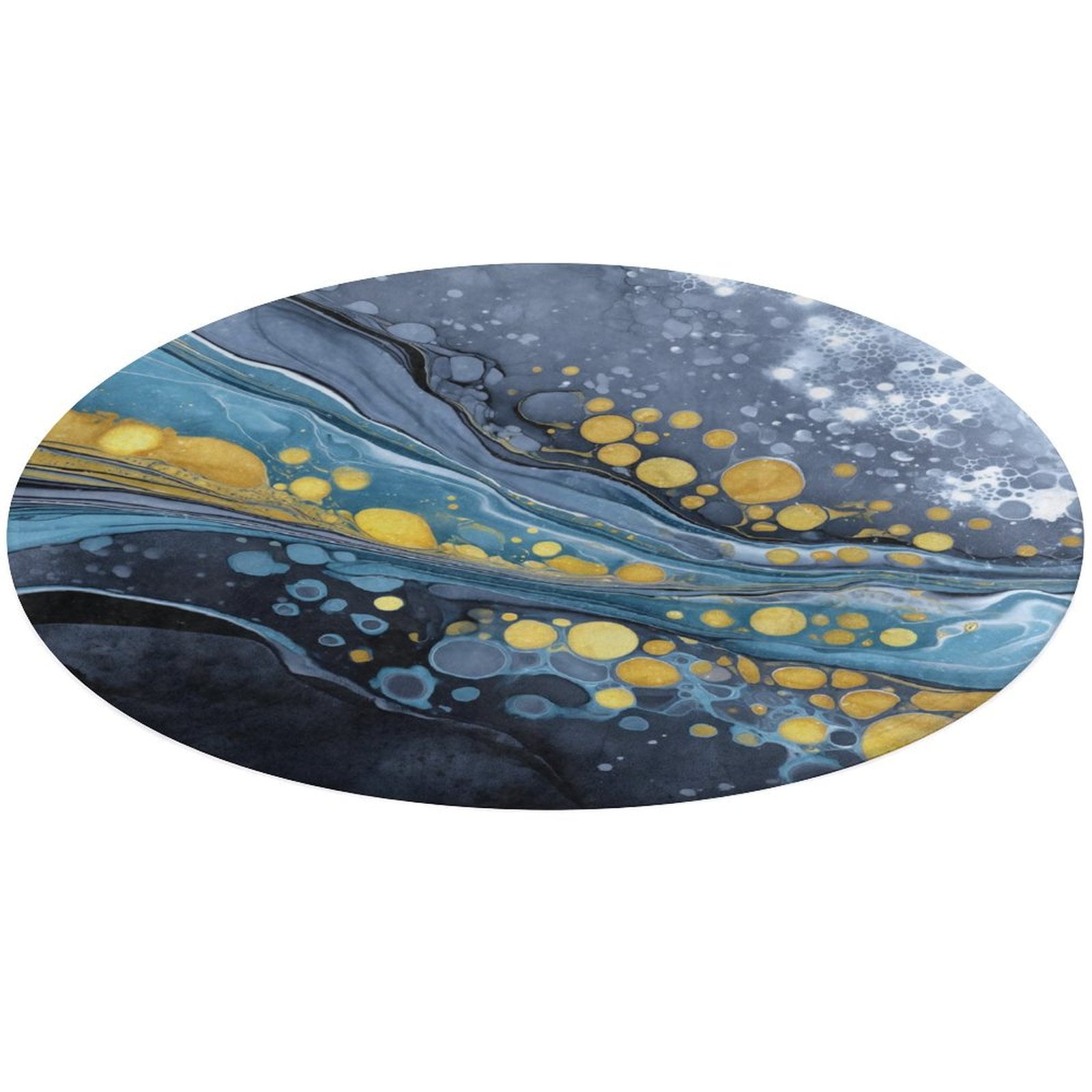 Round Area Rug Marble Texture Indoor Floor Area Mat Stain-Proof Mat Non ...