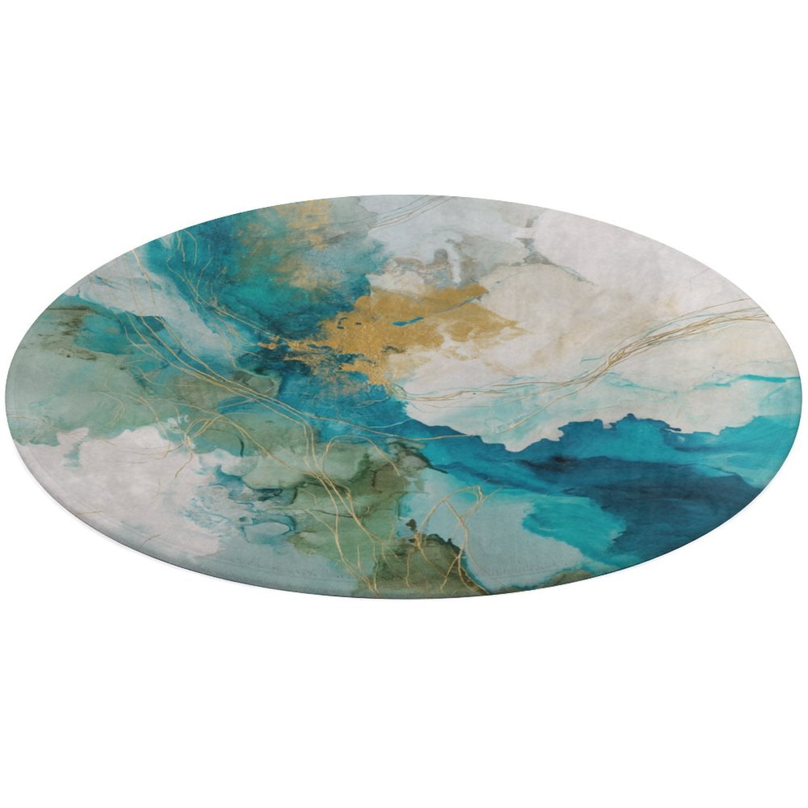 Round Area Rug Marble Texture Indoor Floor Area Mat Stain-Proof Mat Non ...