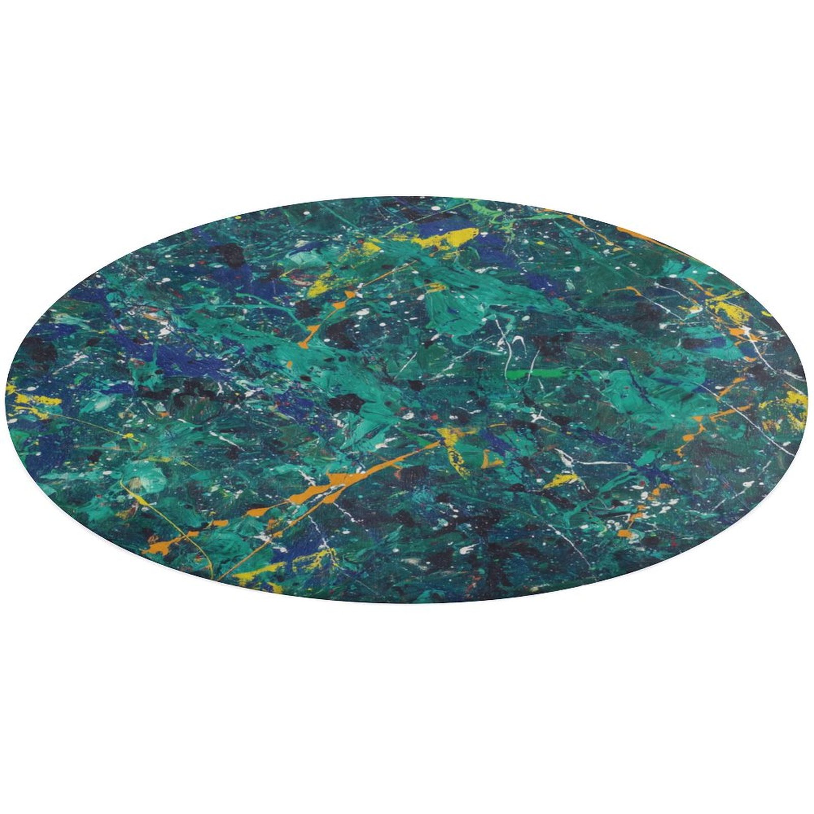 Round Area Rug Marble Texture Indoor Floor Area Mat Stain-Proof Mat Non ...
