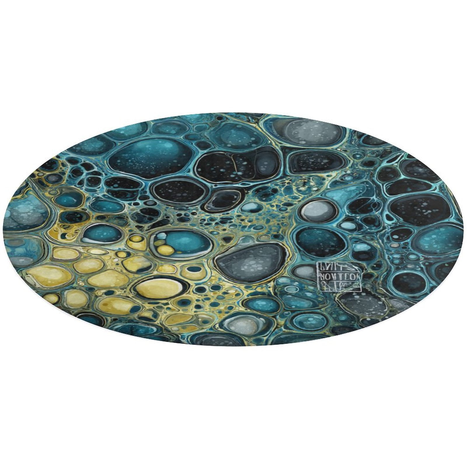 Round Area Rug Marble Texture Indoor Floor Area Mat Stain-Proof Mat Non ...