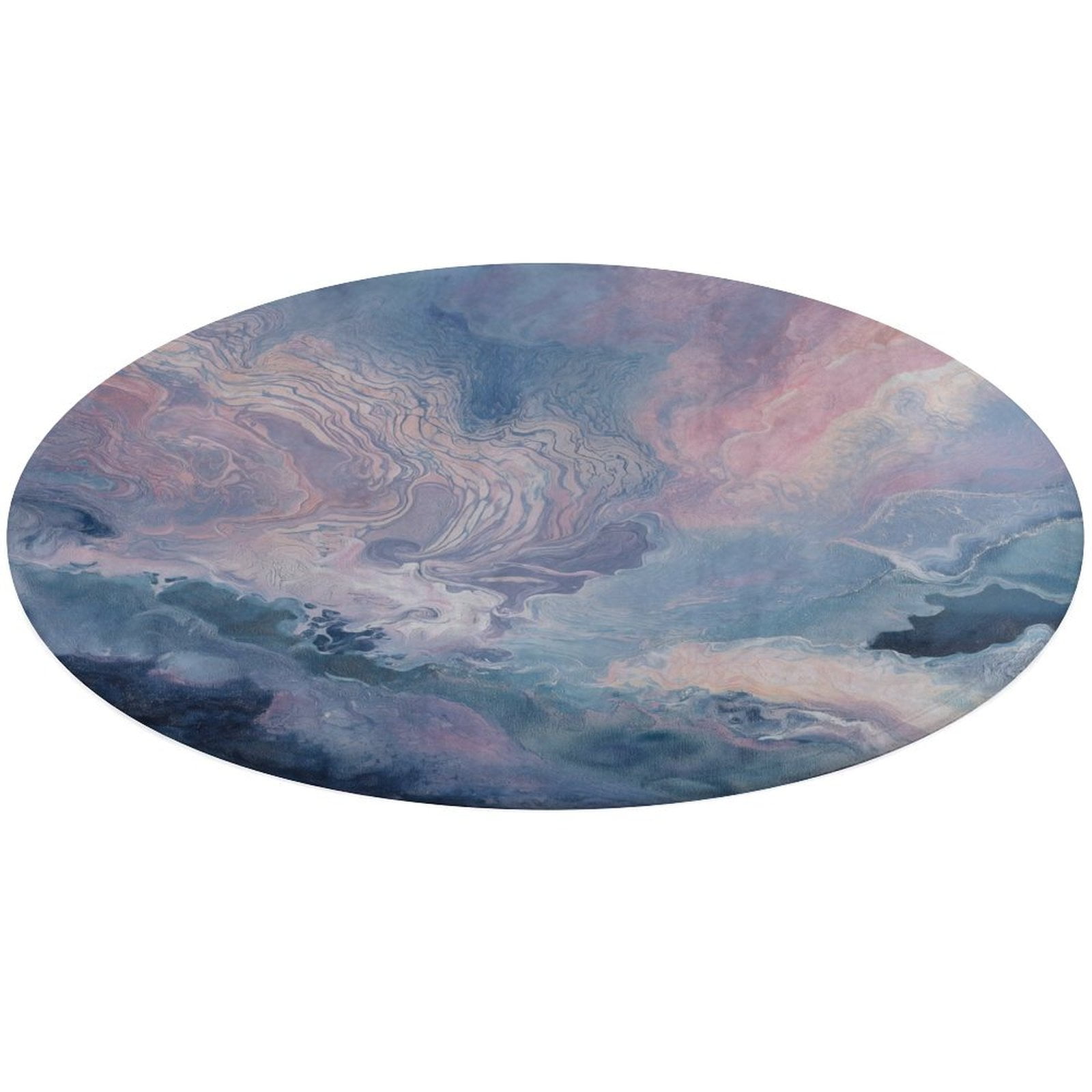 Round Area Rug Marble Texture Indoor Floor Area Mat Stain-Proof Mat Non ...