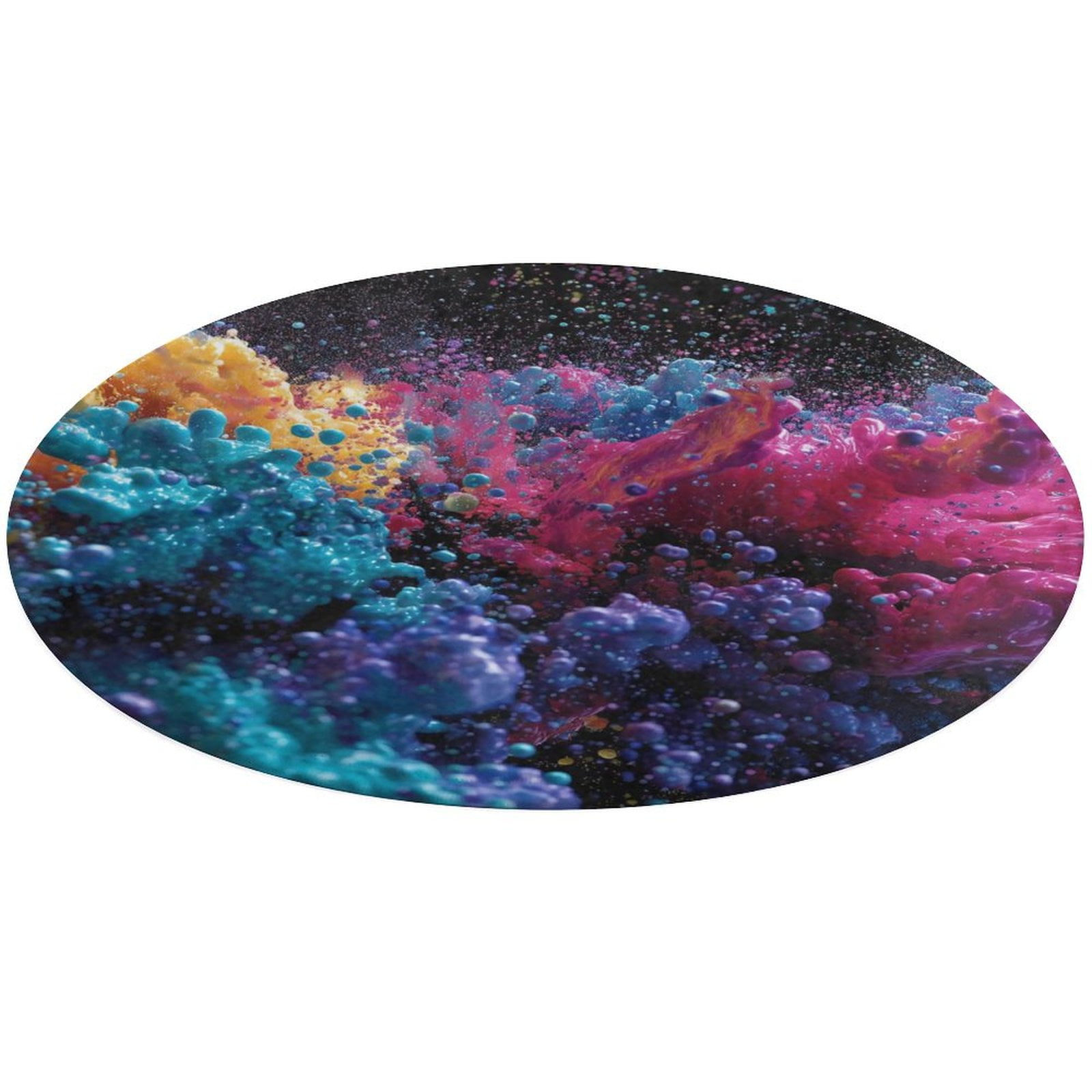 Round Area Rug Marble Texture Indoor Floor Area Mat Stain-Proof Mat Non ...