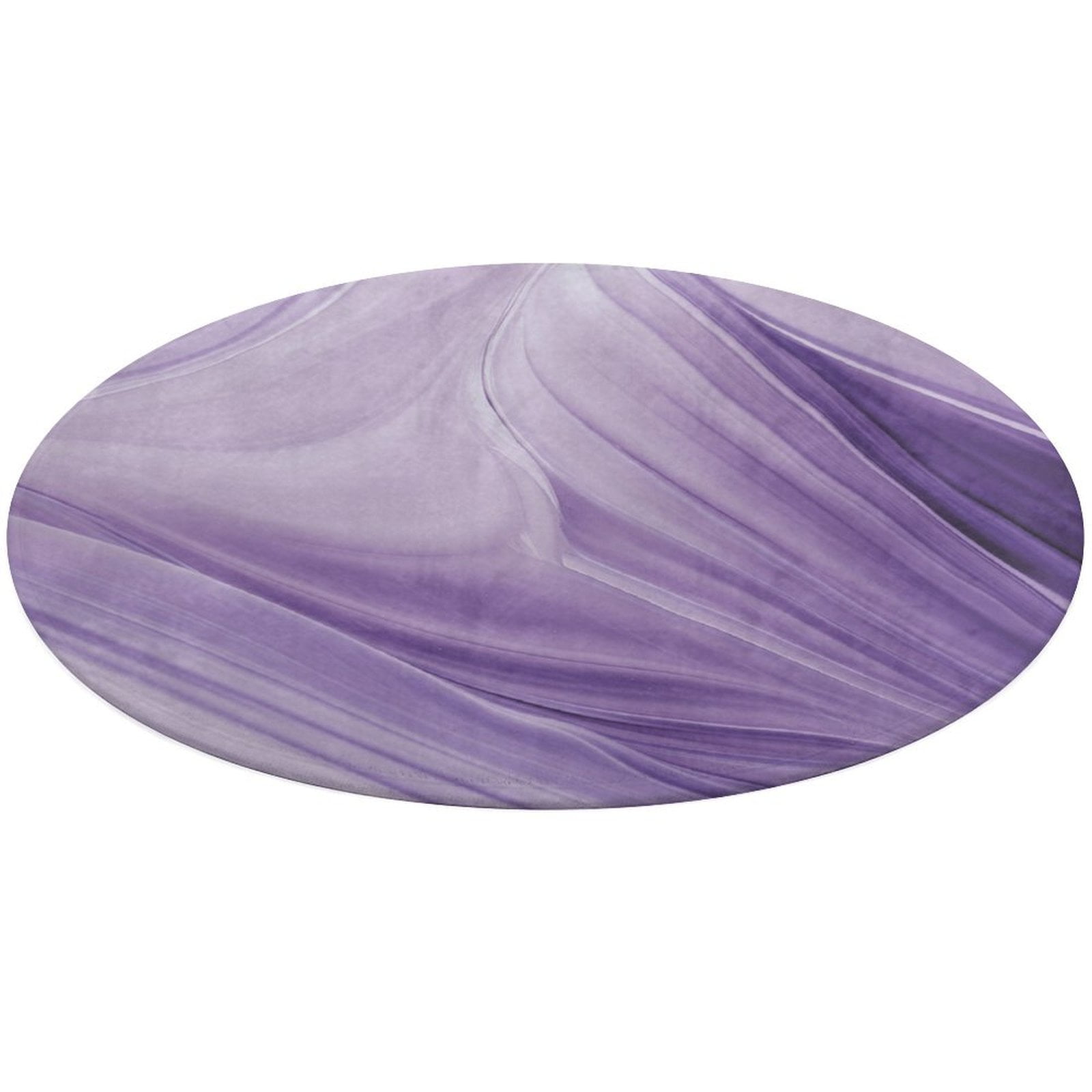Round Area Rug Purple Marble Indoor Floor Area Mat Stain-Proof Mat Non ...