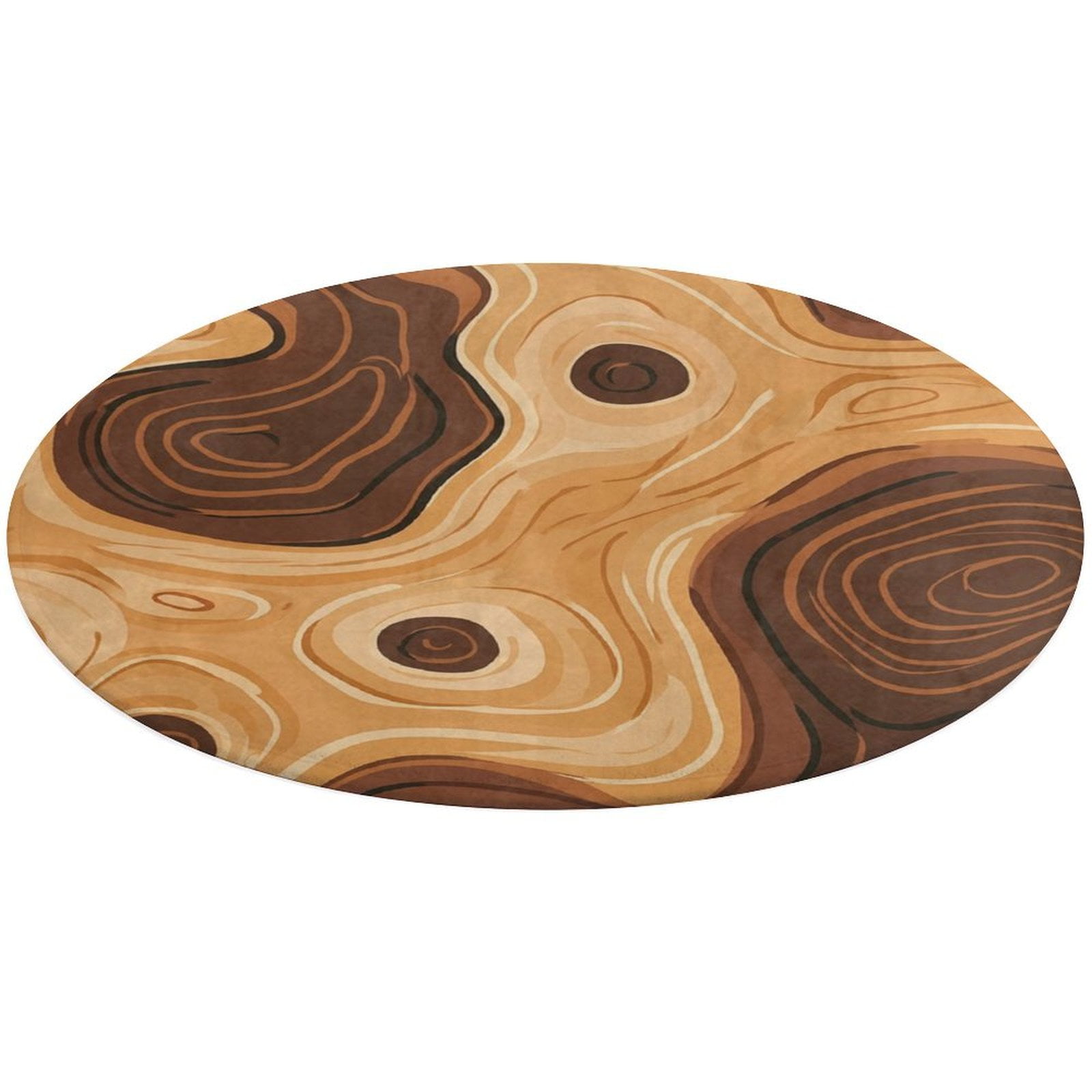 Round Area Rug Wood Grain Texture Indoor Floor Area Mat Stain-Proof Mat ...