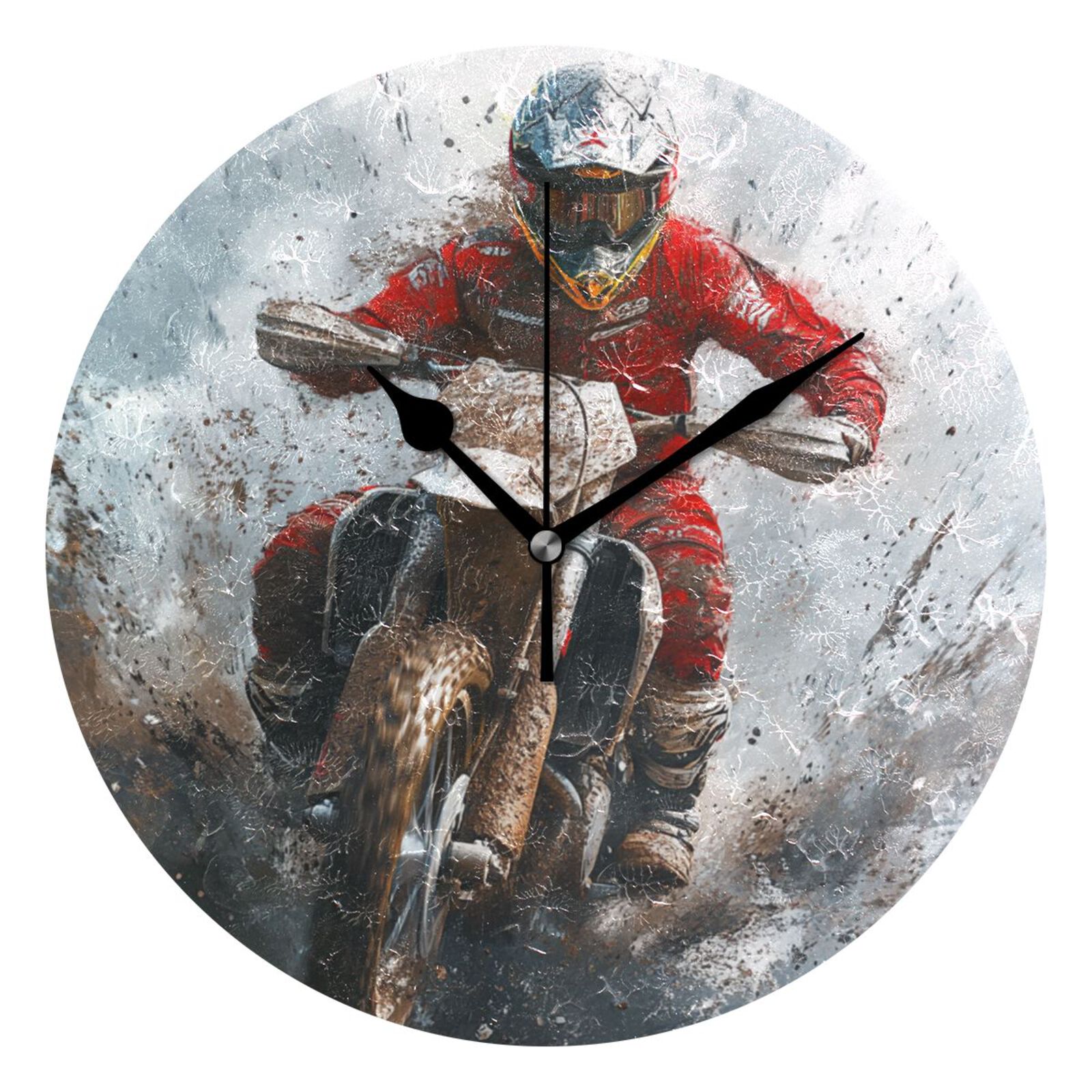 Round Art Wall Clock - Decorative Creative Dual-Use Clock with Oil ...