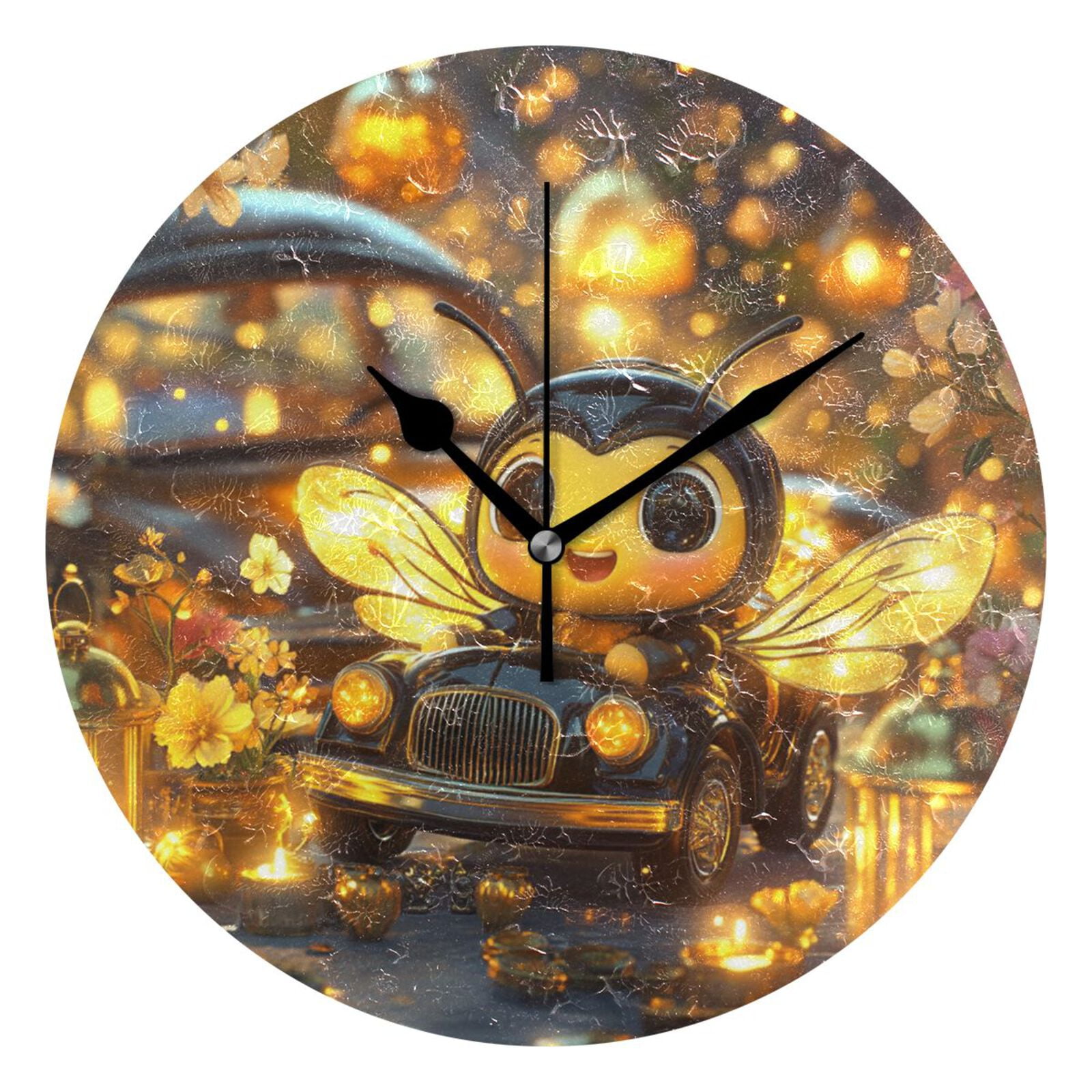 Round Art Wall Clock - Decorative Creative Dual-Use Clock with Oil ...