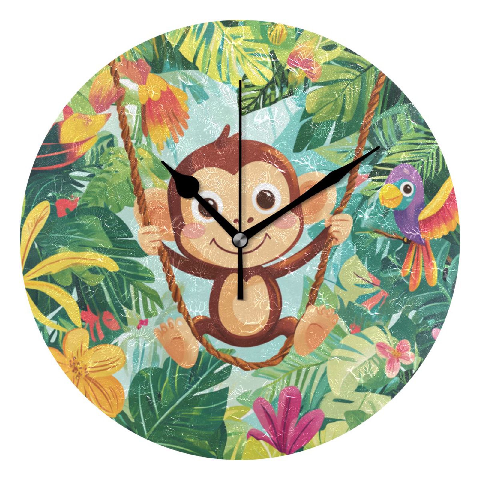 Round Art Wall Clock - Decorative Creative Dual-Use Clock with Oil ...