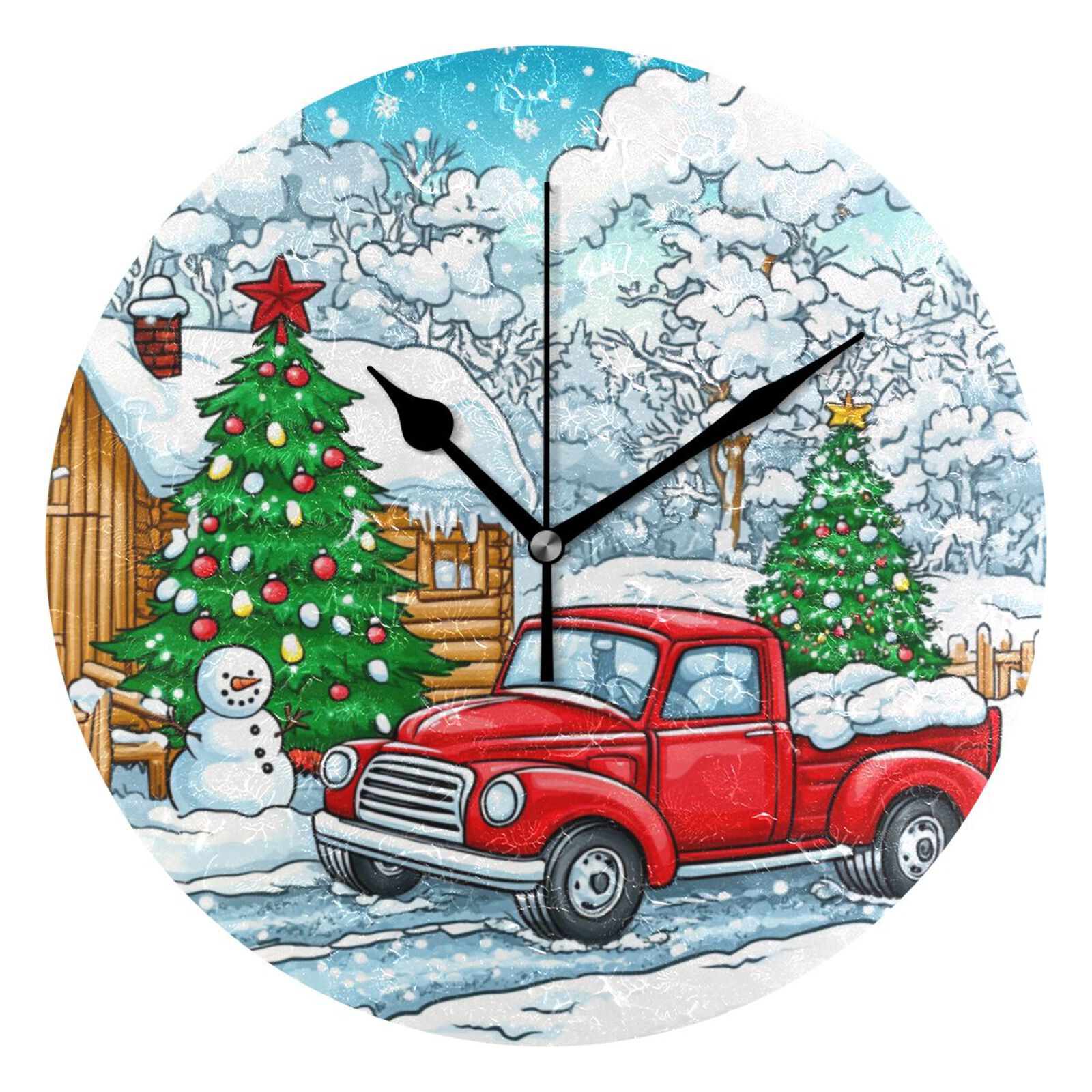 Round Art Wall Clock - Decorative Creative Dual-Use Clock with Oil ...