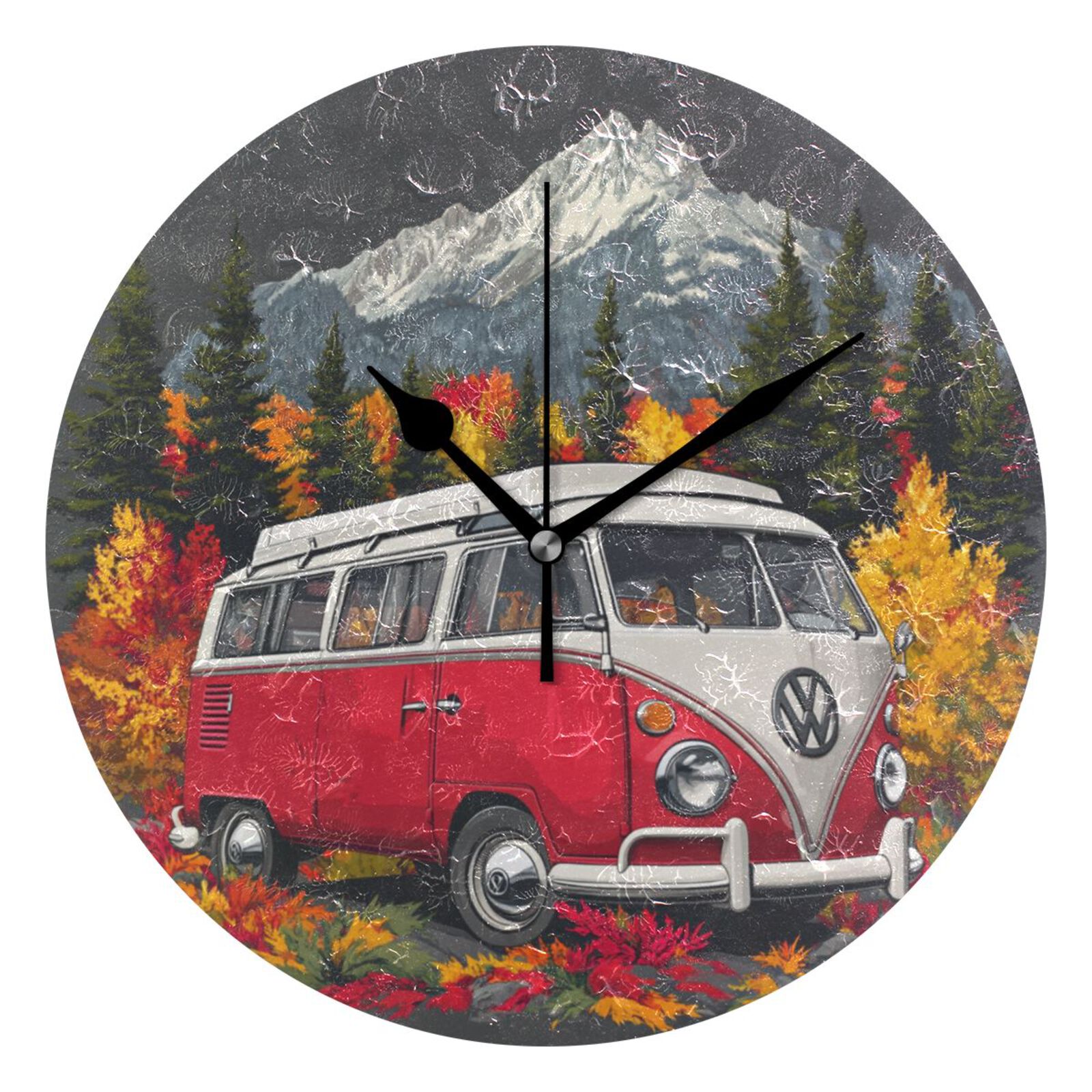 Round Art Wall Clock - Decorative Creative Dual-Use Clock with Oil ...