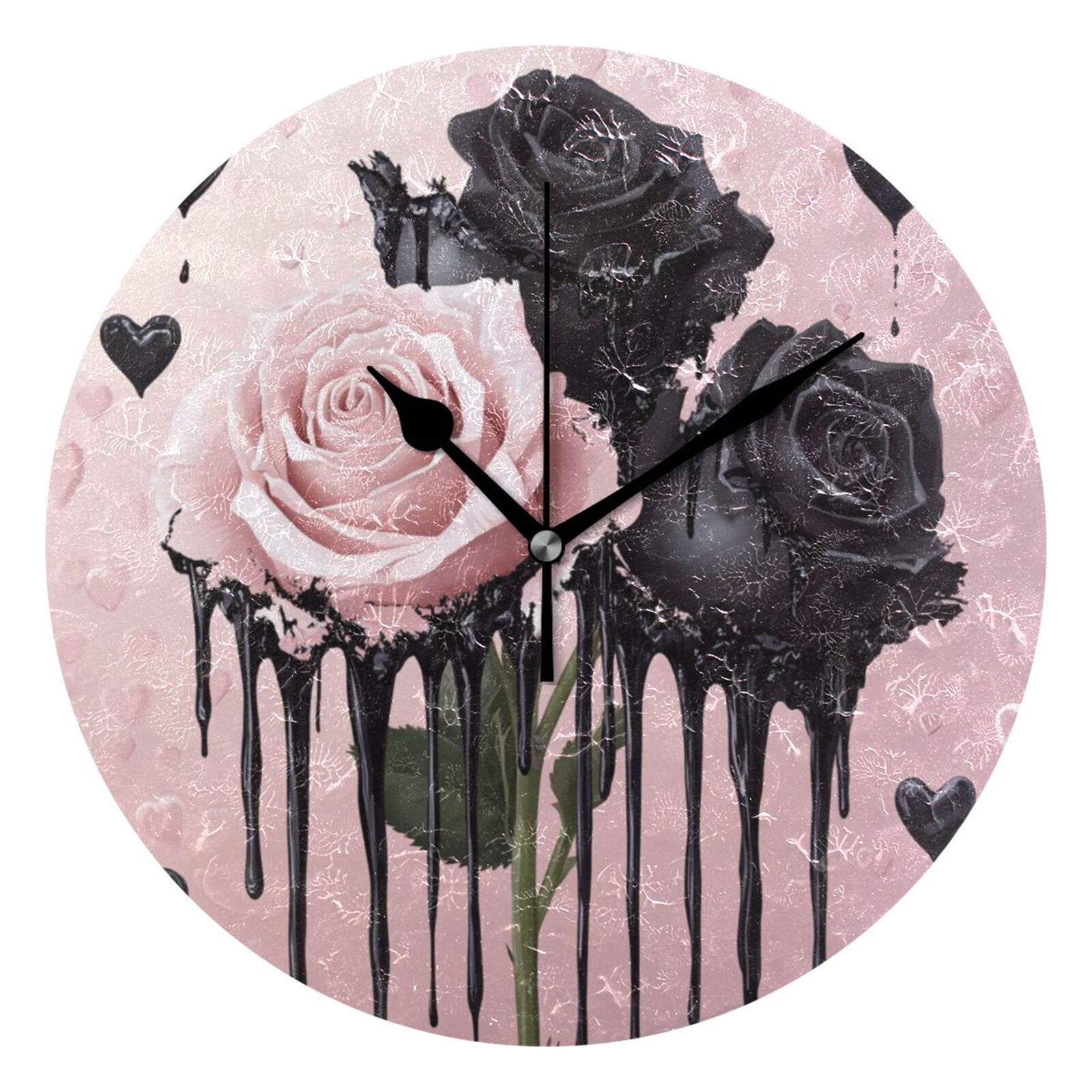 Round Art Wall Clock - Decorative Creative Dual-Use Clock with Oil ...