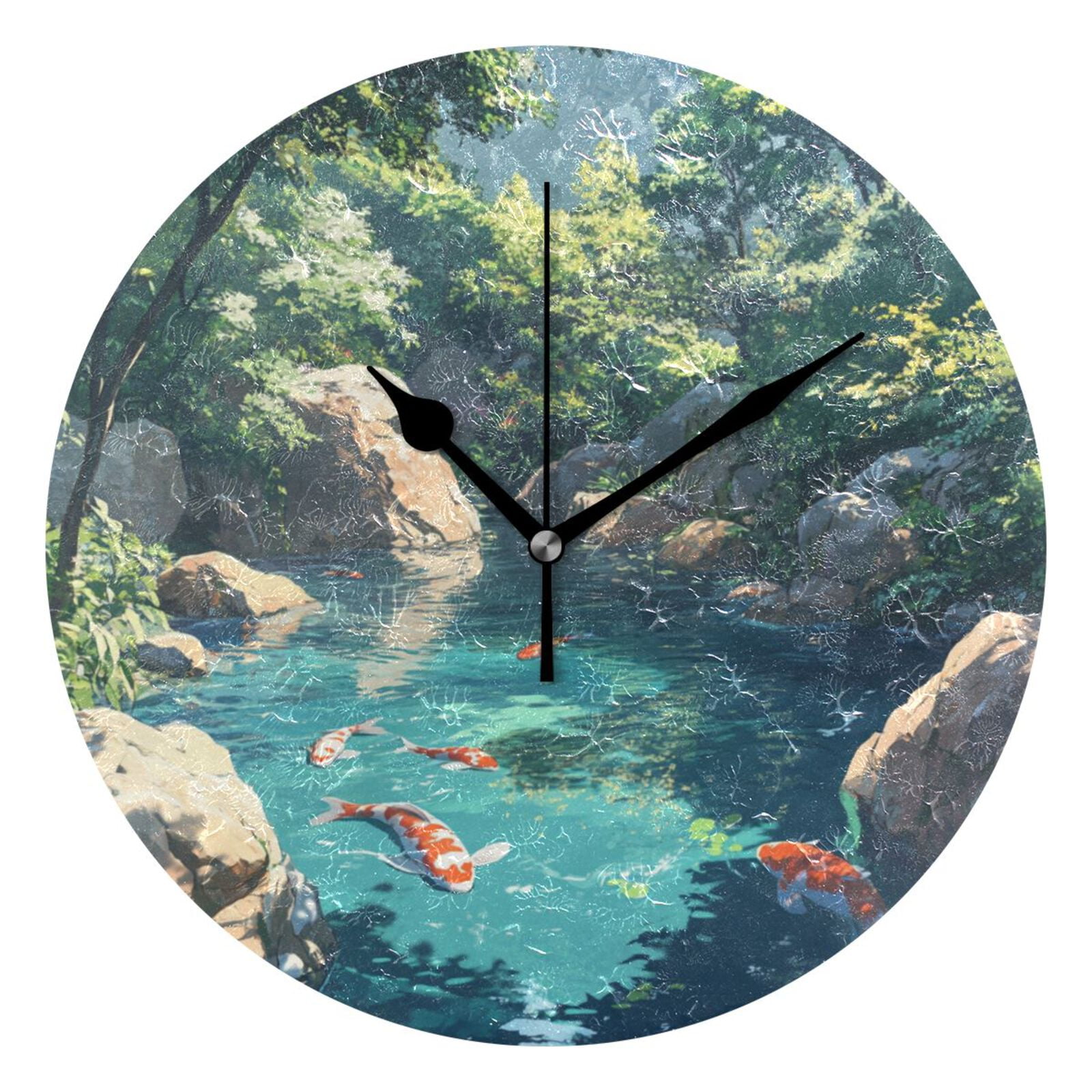 Round Art Wall Clock - Decorative Creative Dual-Use Clock with Oil ...