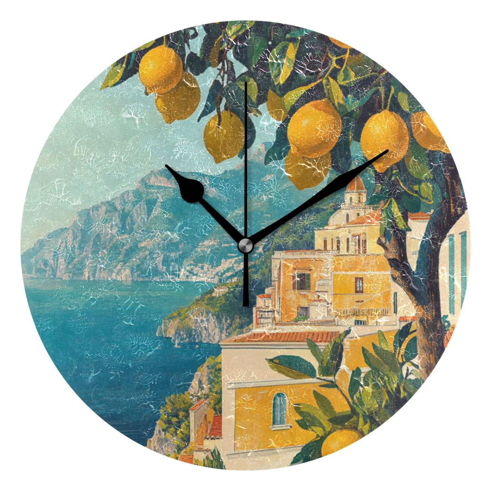Round Art Wall Clock - Decorative Creative Dual-Use Clock with Oil ...