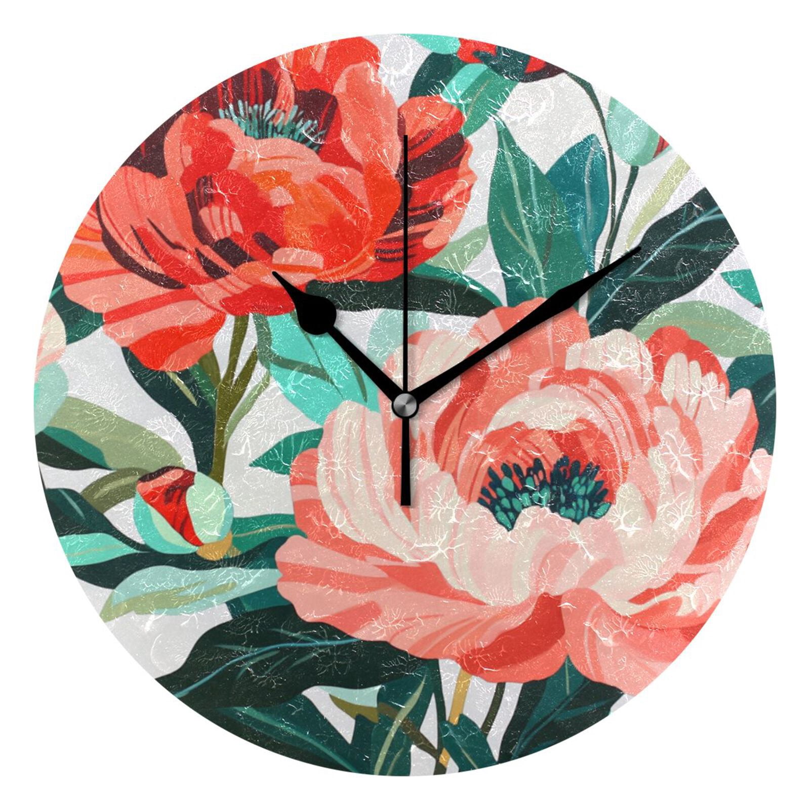 Round Art Wall Clock - Decorative Creative Dual-Use Clock with Oil ...