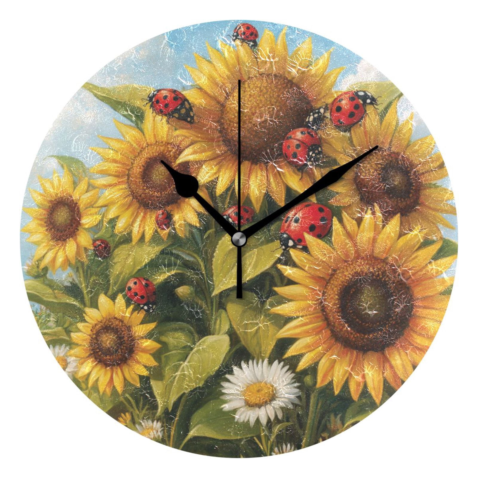 Round Art Wall Clock - Decorative Creative Dual-Use Clock with Oil ...