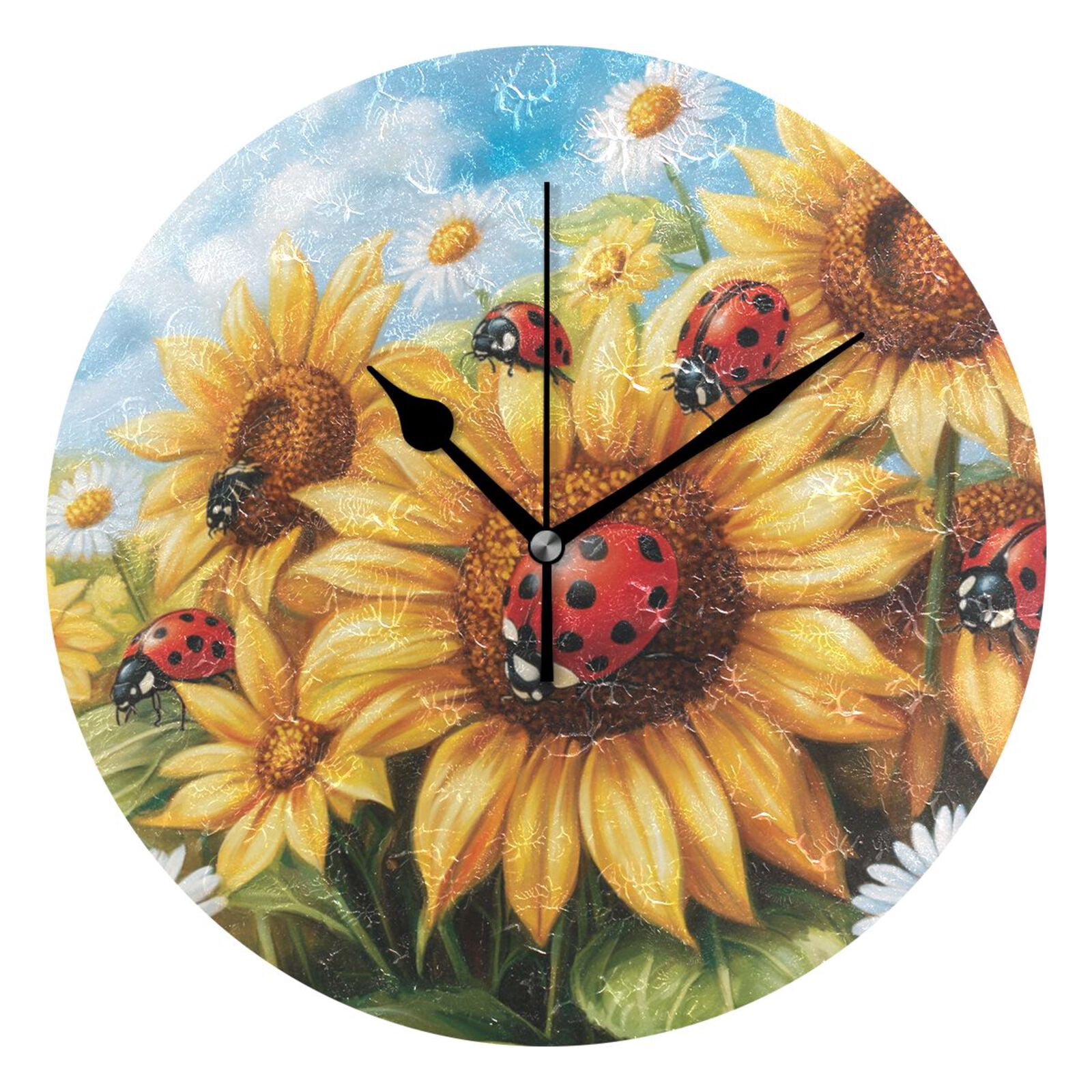 Round Art Wall Clock - Decorative Creative Dual-Use Clock with Oil ...