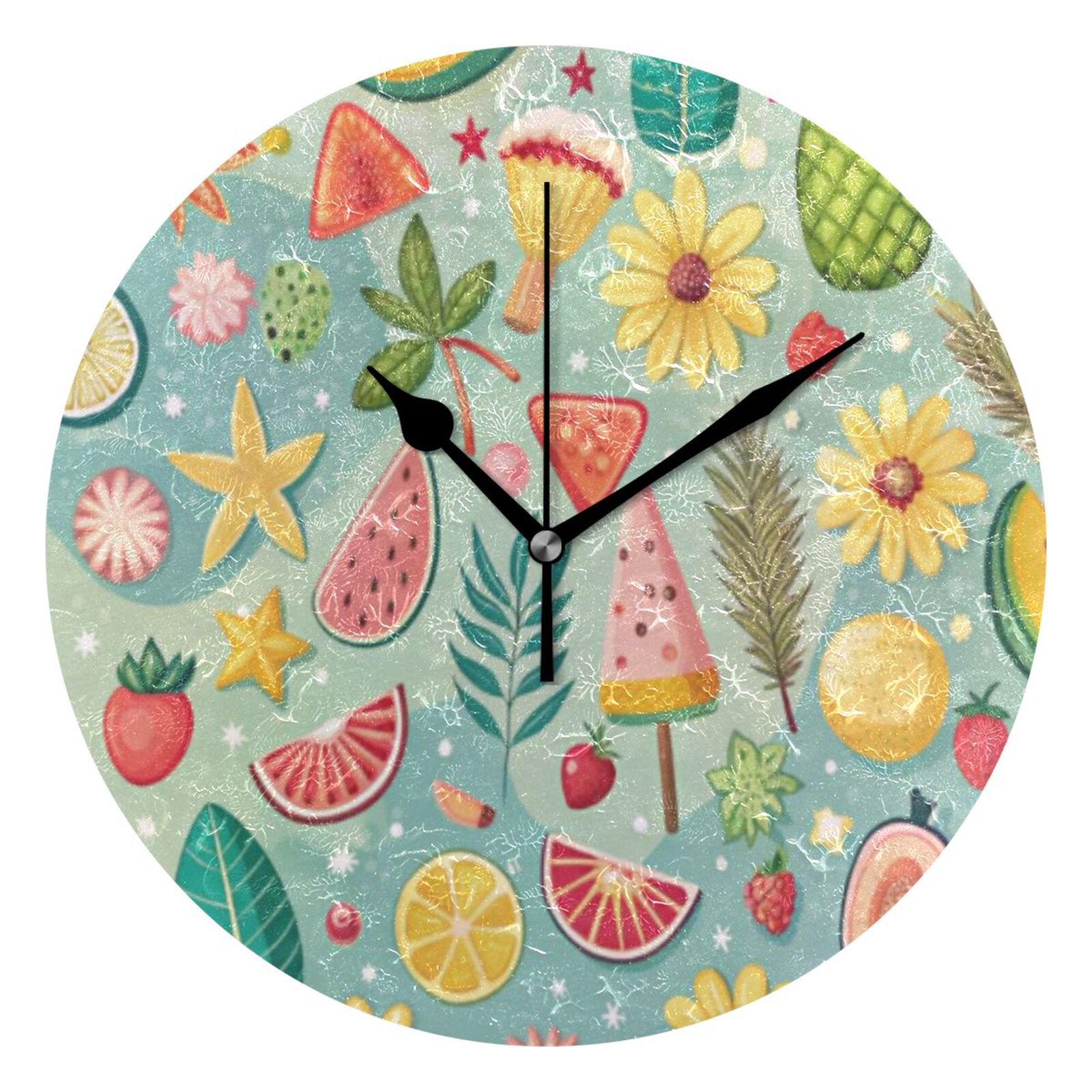 Round Art Wall Clock - Decorative Creative Dual-Use Clock with Oil ...