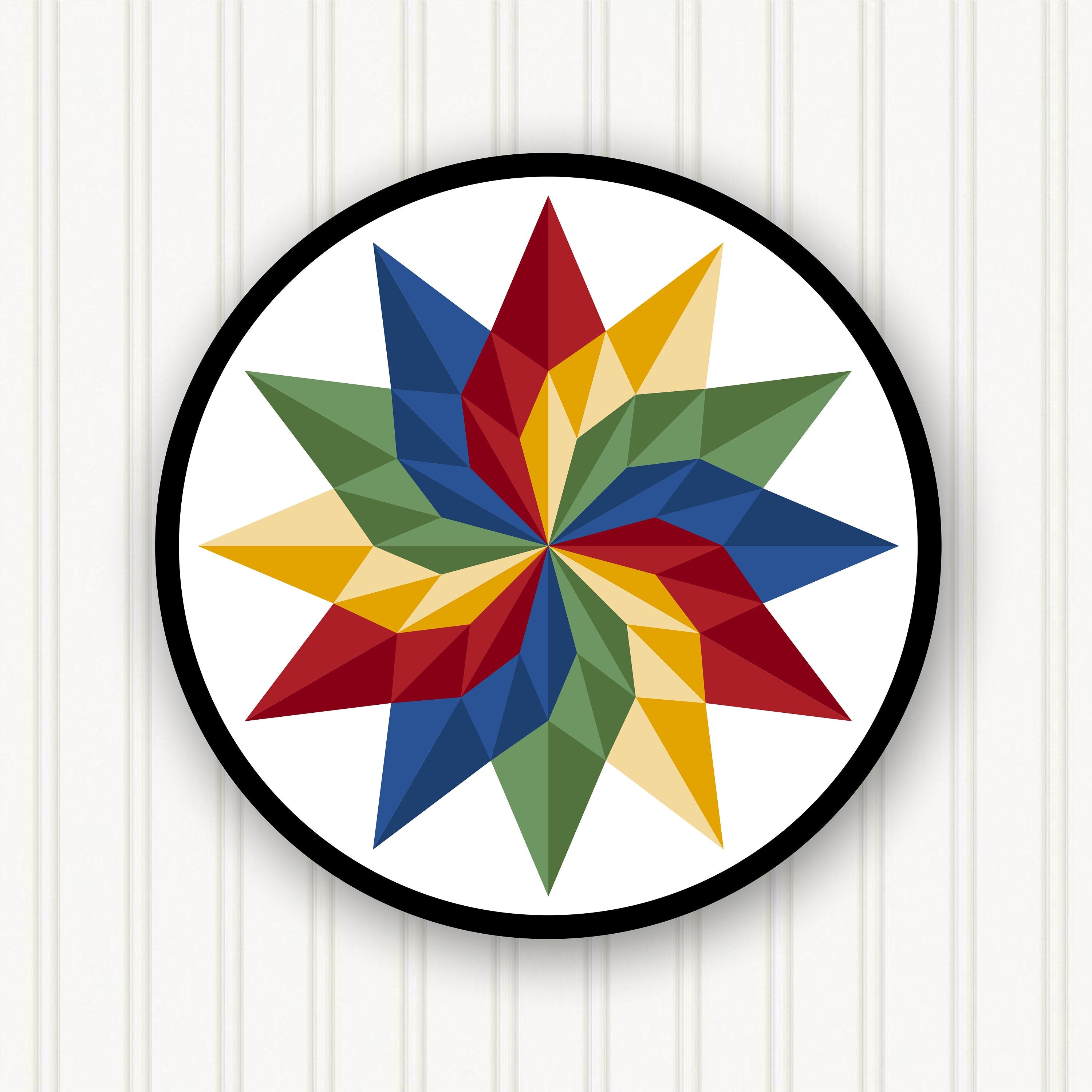 Round BARN QUILT, 7 Beautiful Sizes, Wall Art Decor, Barn Quilt Sign ...