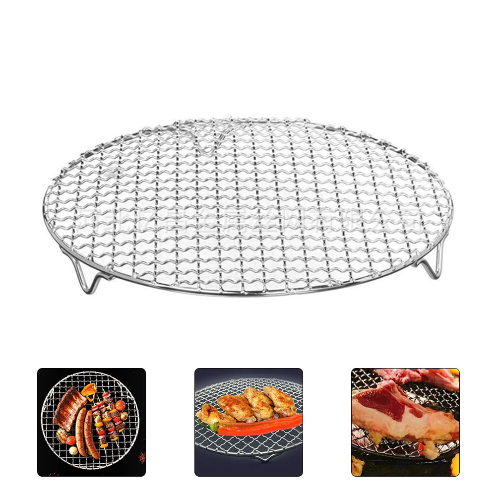 Round BBQ Grill Mesh Multi-purpose Barbecue Rack Stainless Steel BBQ ...