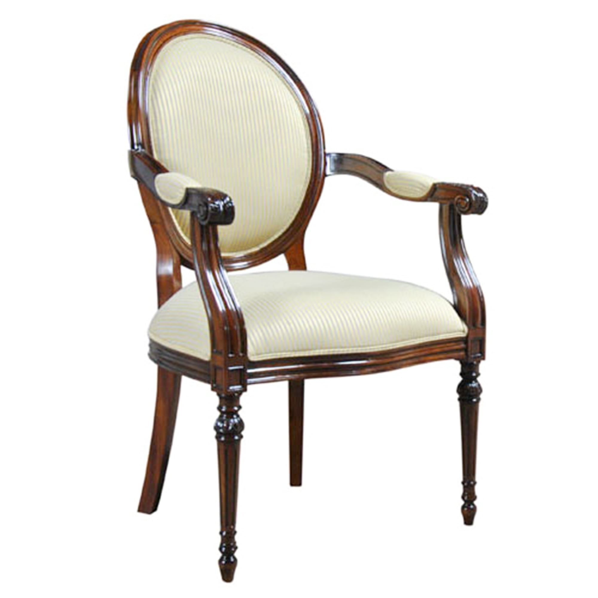 Niagara Furniture Wooden Upholstered Round Back Mahogany Dining Arm ...