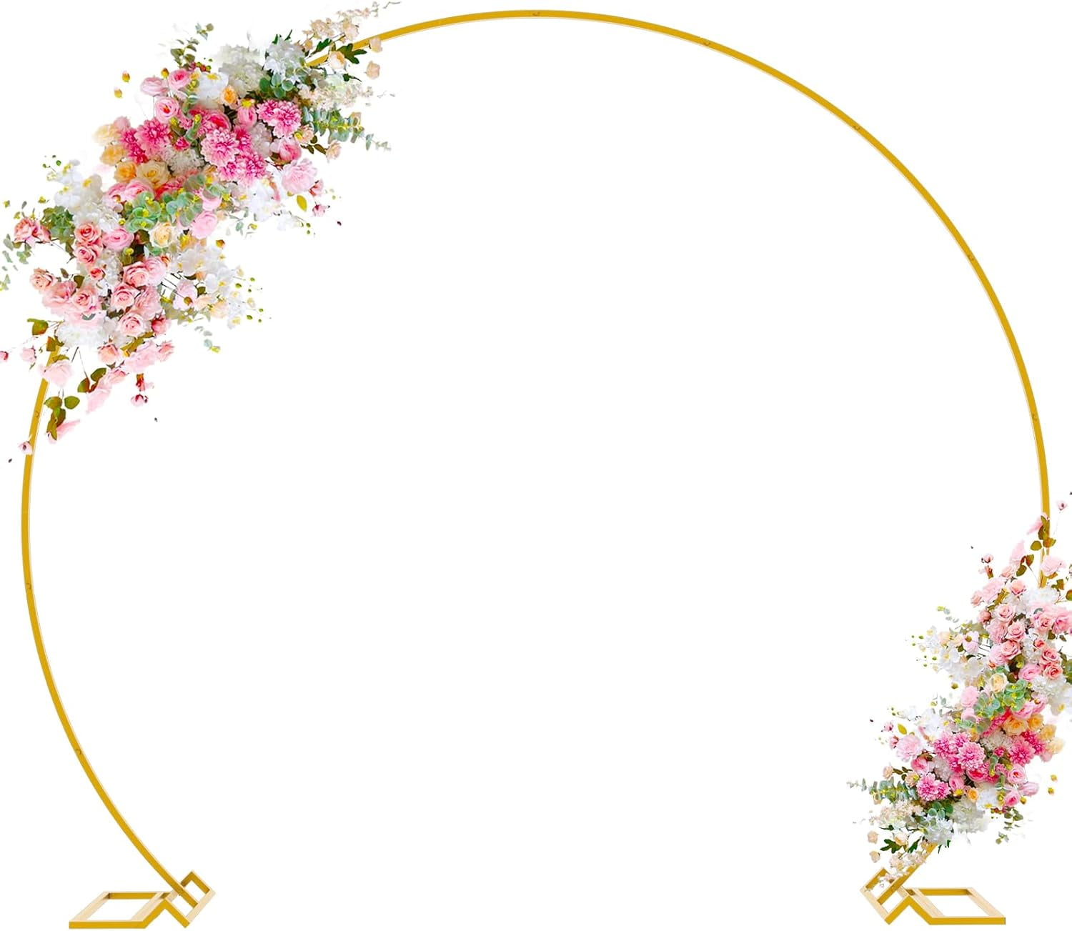 Round Backdrop Stand 8FT Gold Wedding Arch Metal Circle Balloon Arch ...