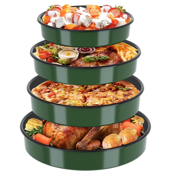 Round Baking Cake Pans Set Roasting Dish 4- 9/10/12/14 Inch Enamel Non ...